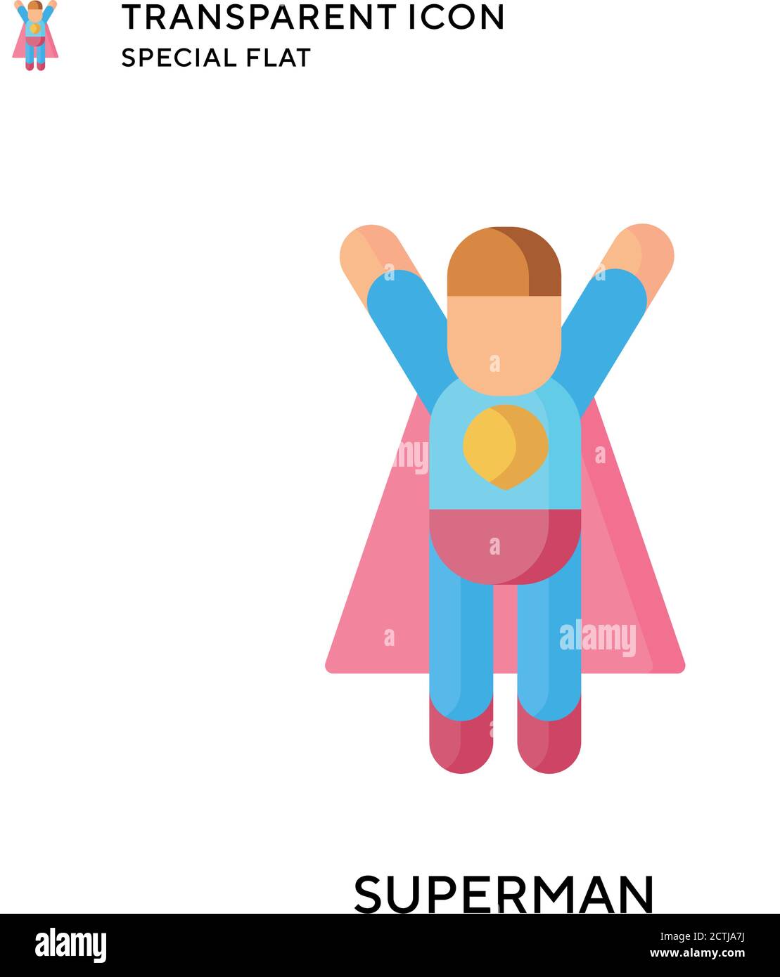 Superman vector icon. Flat style illustration. EPS 10 vector Stock ...