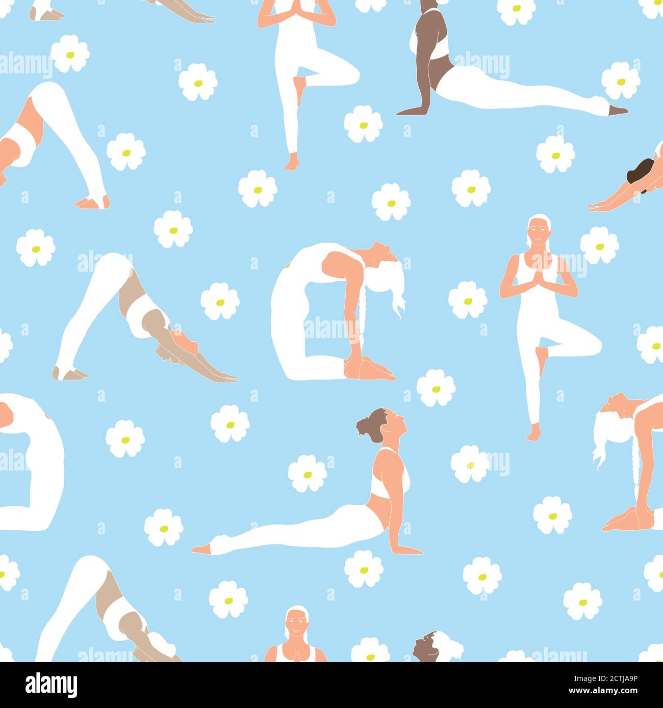 Different Yoga positions seamless pattern Stock Vector Image & Art - Alamy