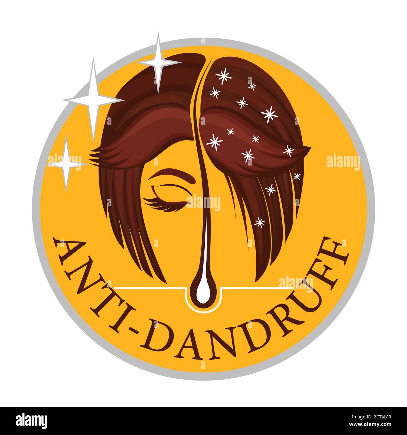Anti-dandruff flakes free vector icon. Healthy hair follicle, female ...