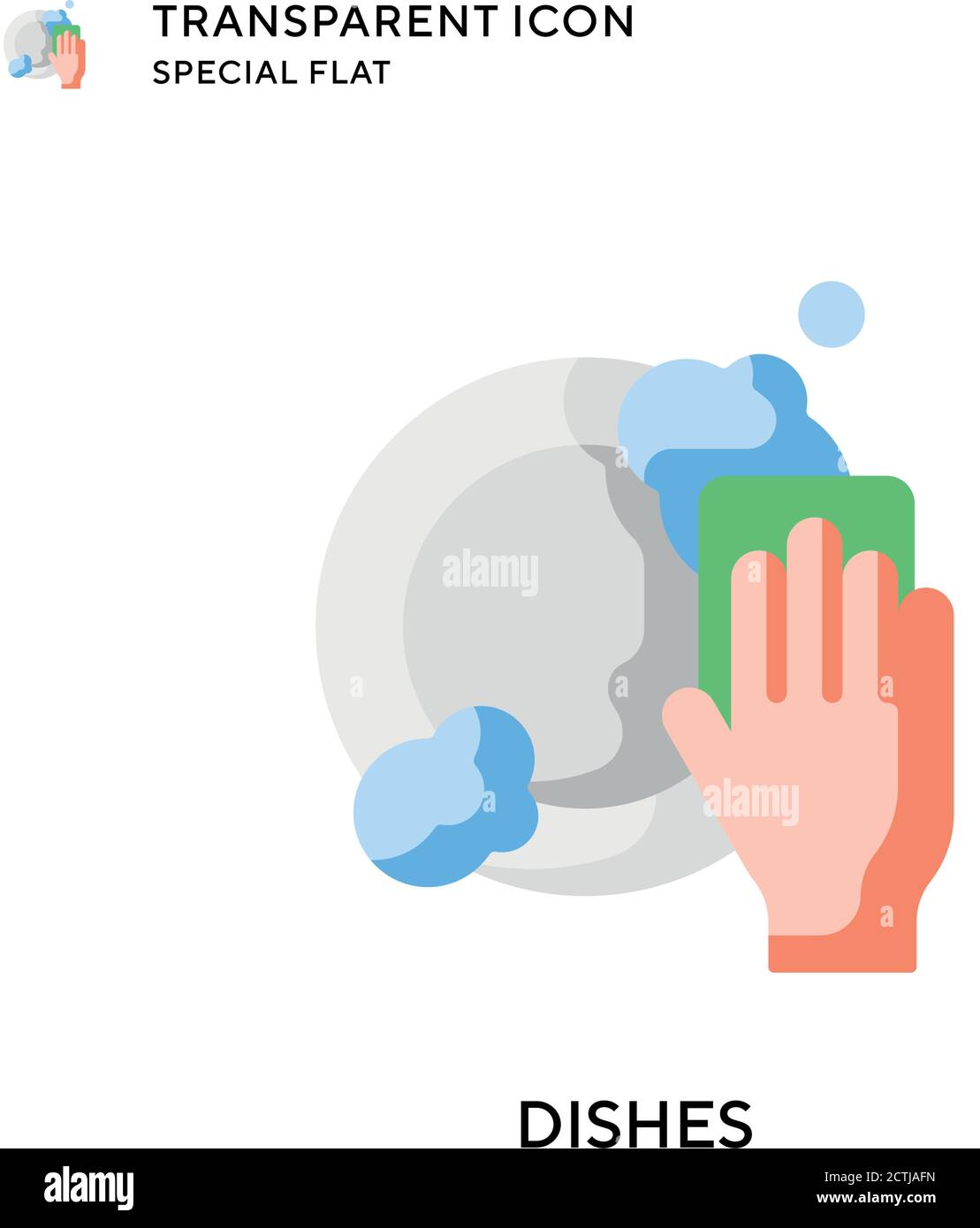 Top view, dishes, white background Stock Vector Images - Alamy