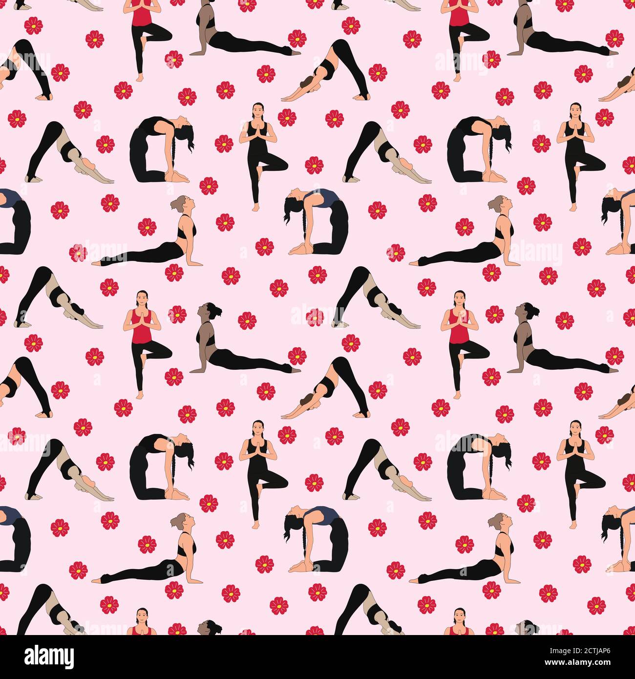Different Yoga positions seamless pattern Stock Vector Image & Art - Alamy