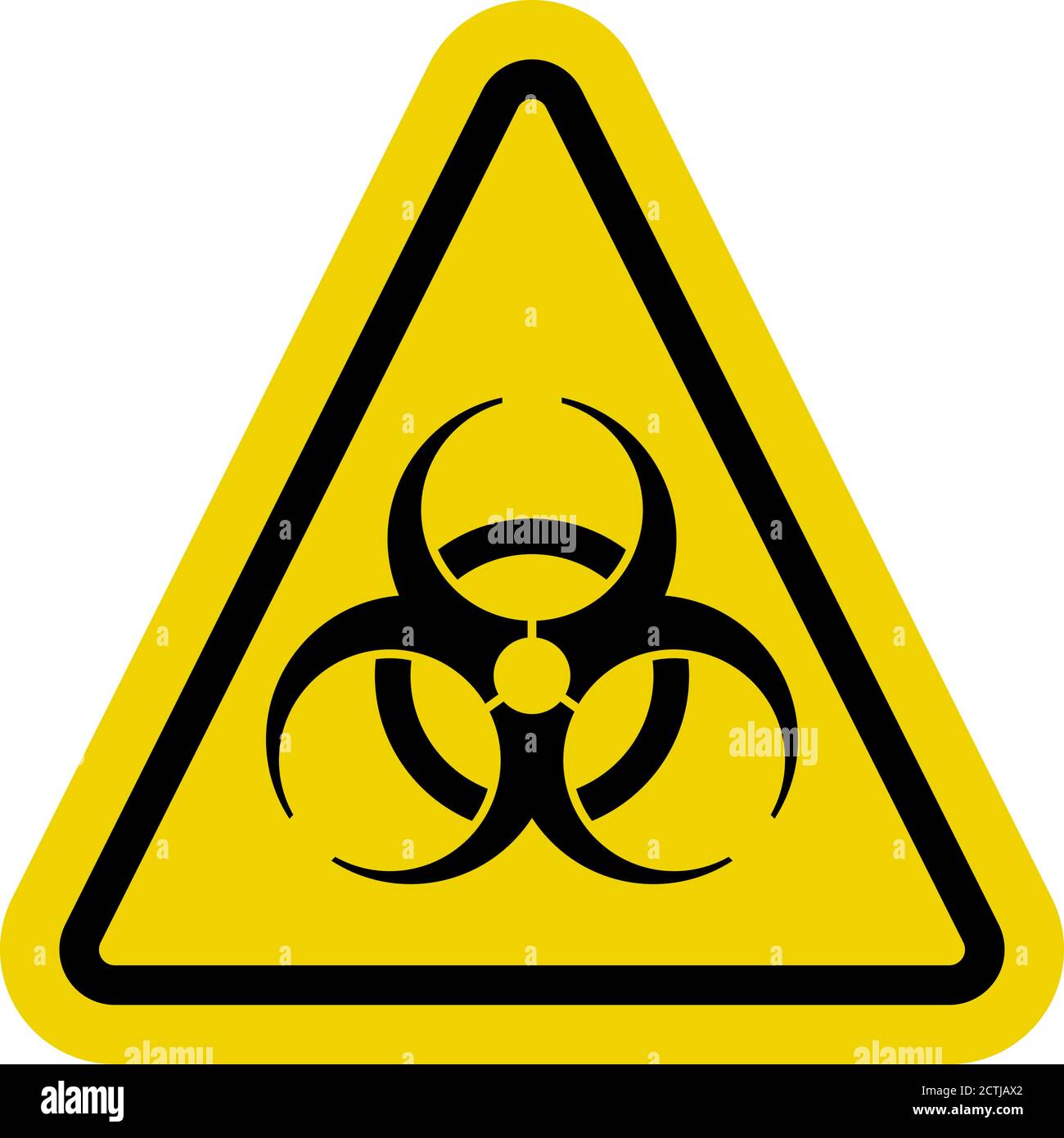 Yellow biohazard warning sign or symbol in vector Stock Vector Image ...