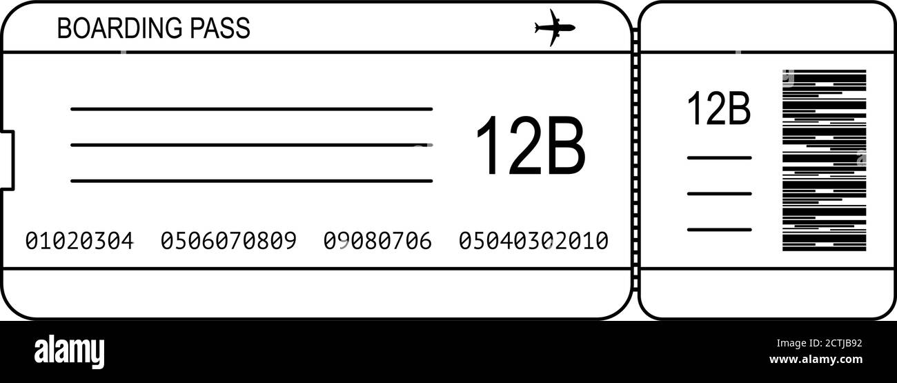Boarding Pass Color Sheet Airlines Boarding Pass Isolated Ticket