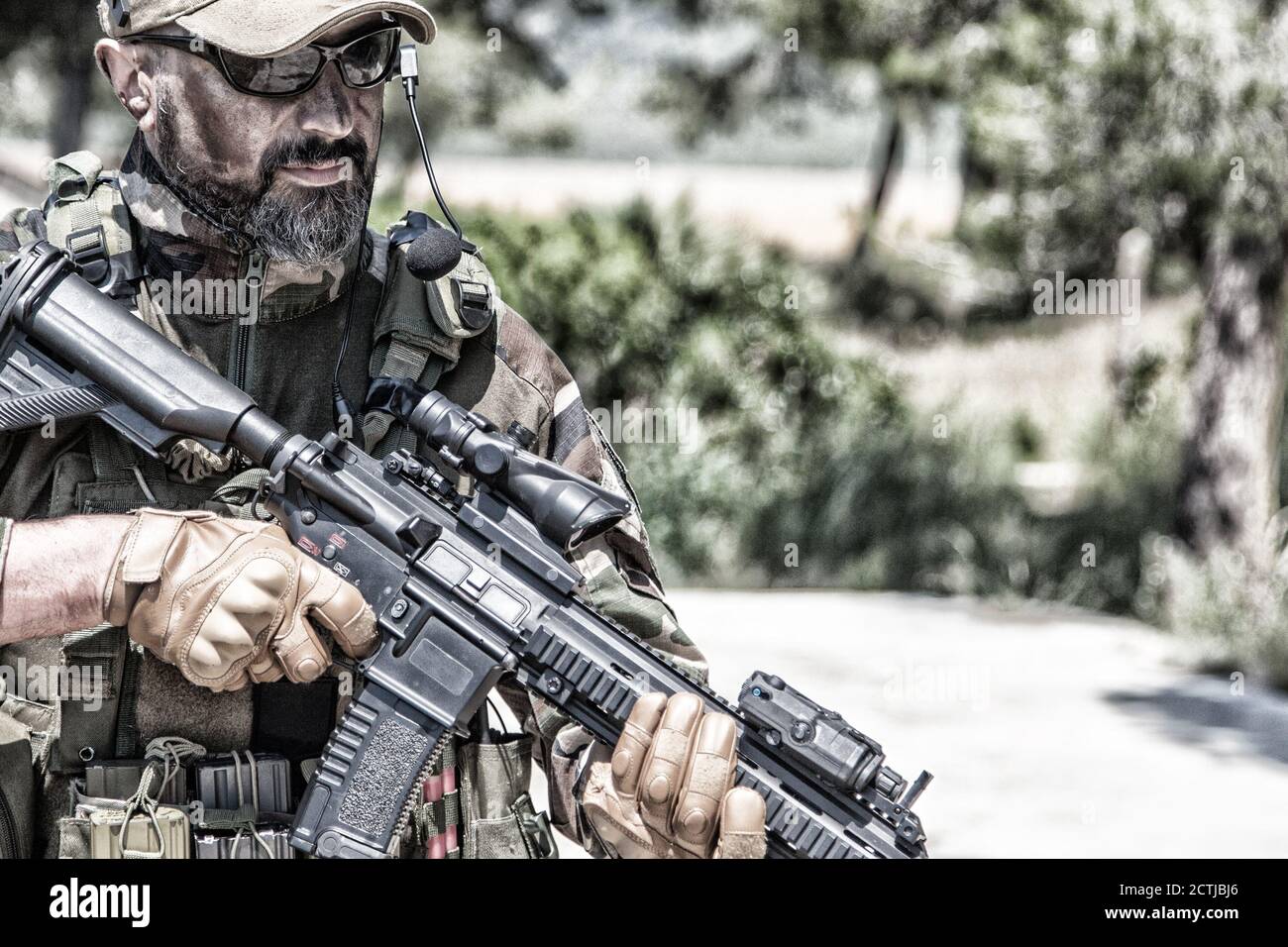 Private military company mercenary, brutal looking special forces ...