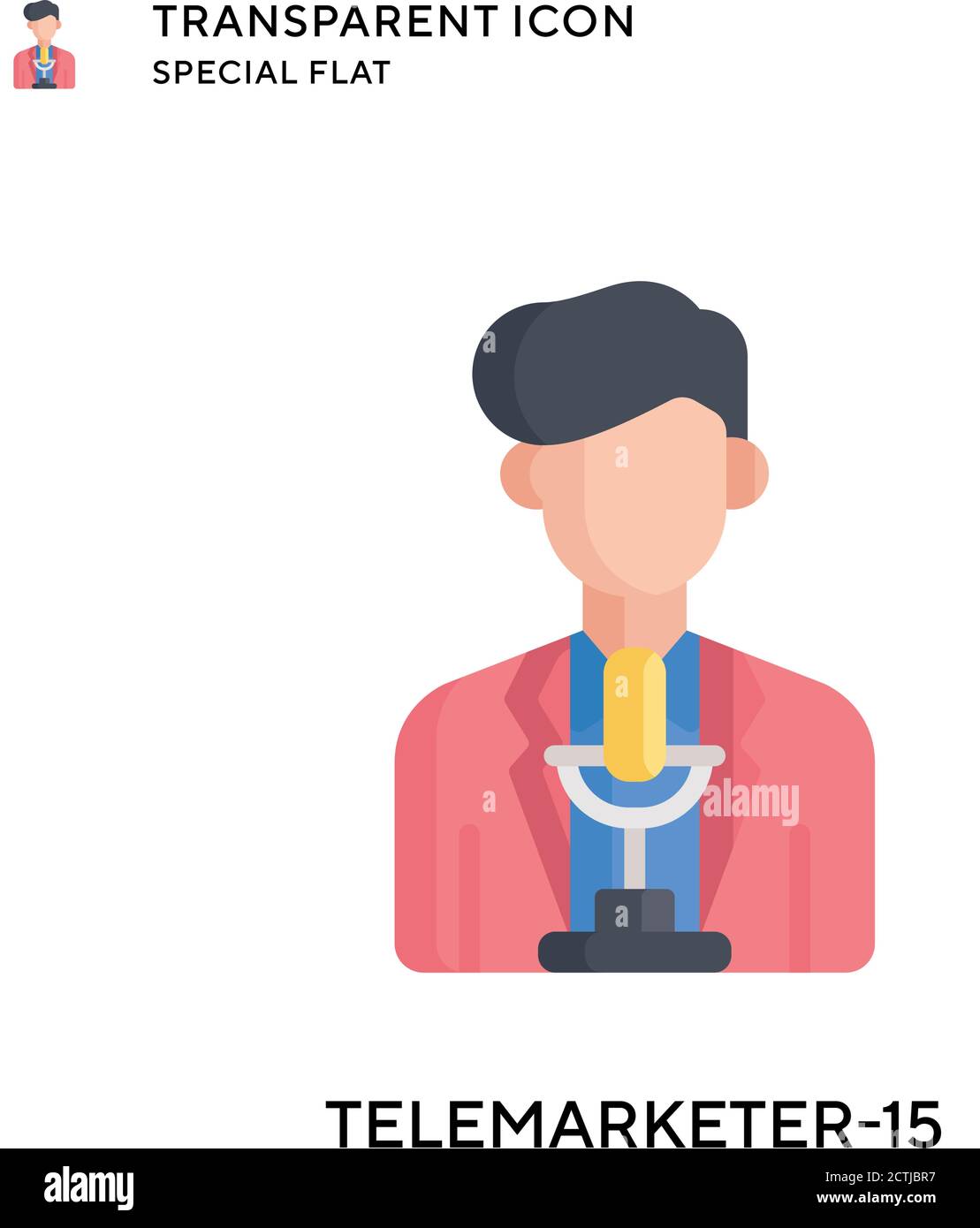 Telemarketer-15 vector icon. Flat style illustration. EPS 10 vector ...