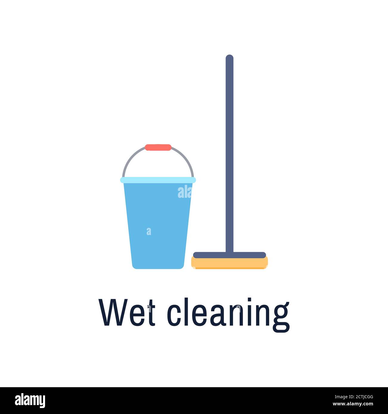 Mop and bucket on wet floor Stock Vector Images - Alamy
