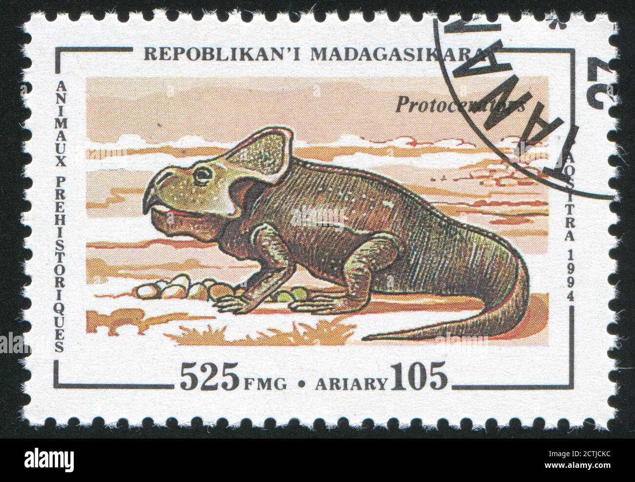 Madagascar CIRCA 1994: stamp printed by Madagascar, shows Prehistoric ...