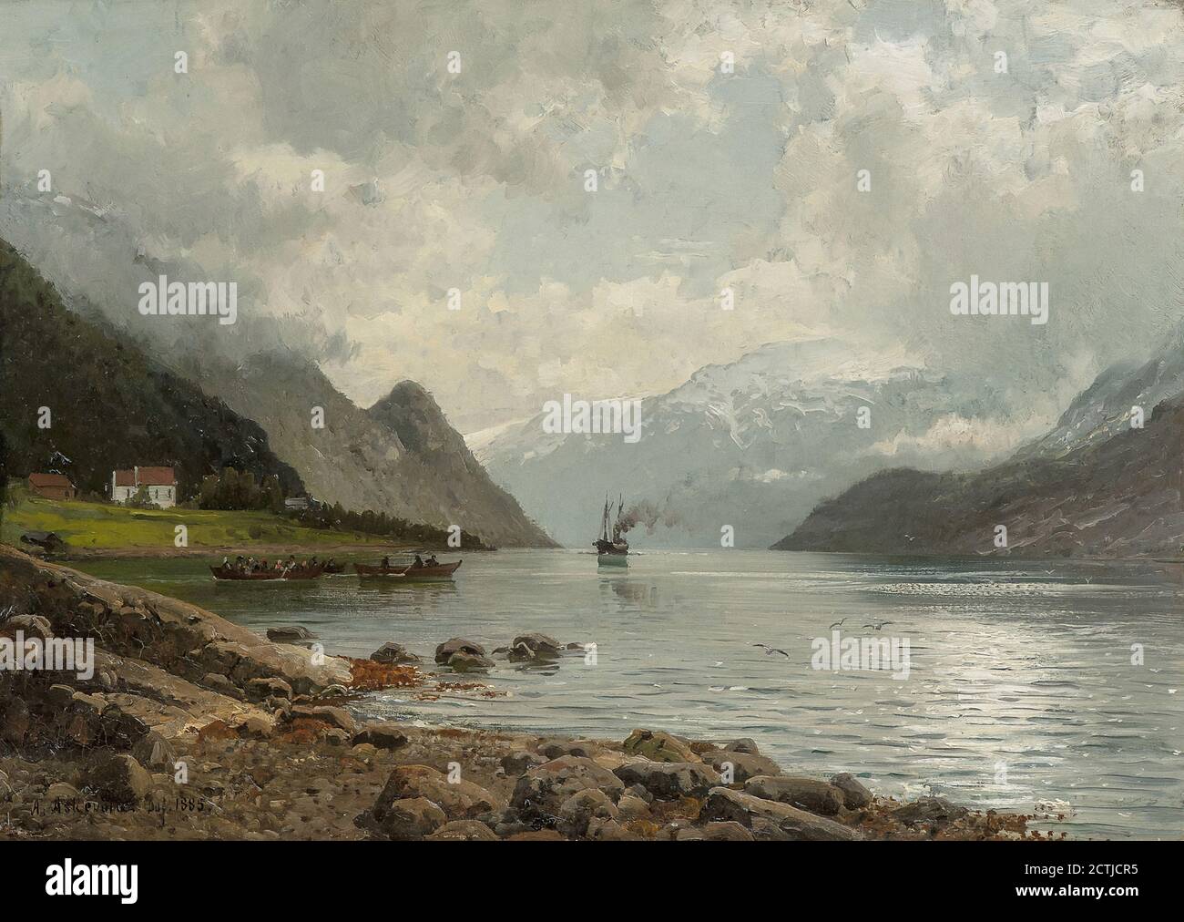 Askevold Anders Monsen - Fjordabåten Kommer Sørfjorden Hardanger ...