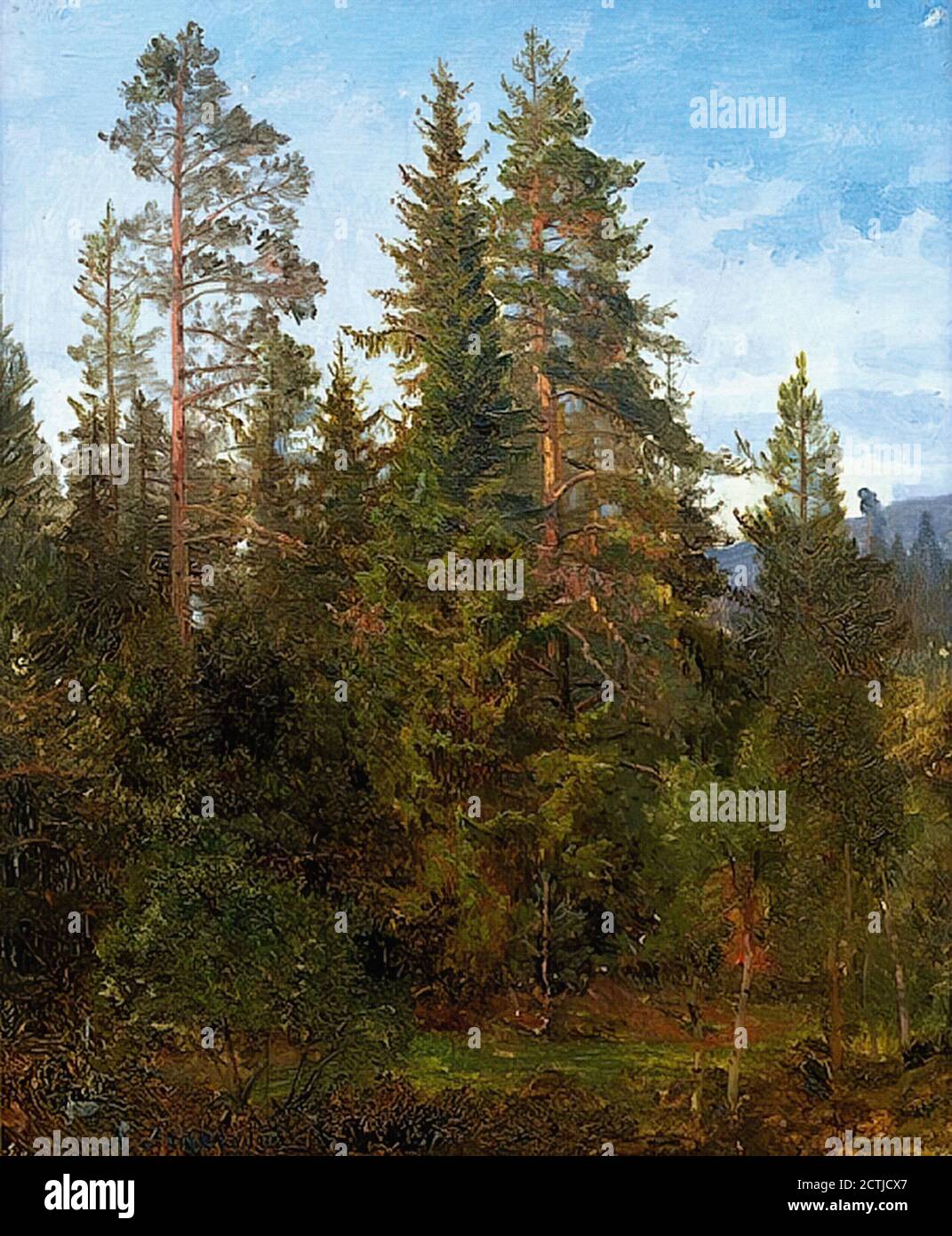 Askevold Anders Monsen - Skogsstudie Fra Eide - Norwegian School - 19th ...