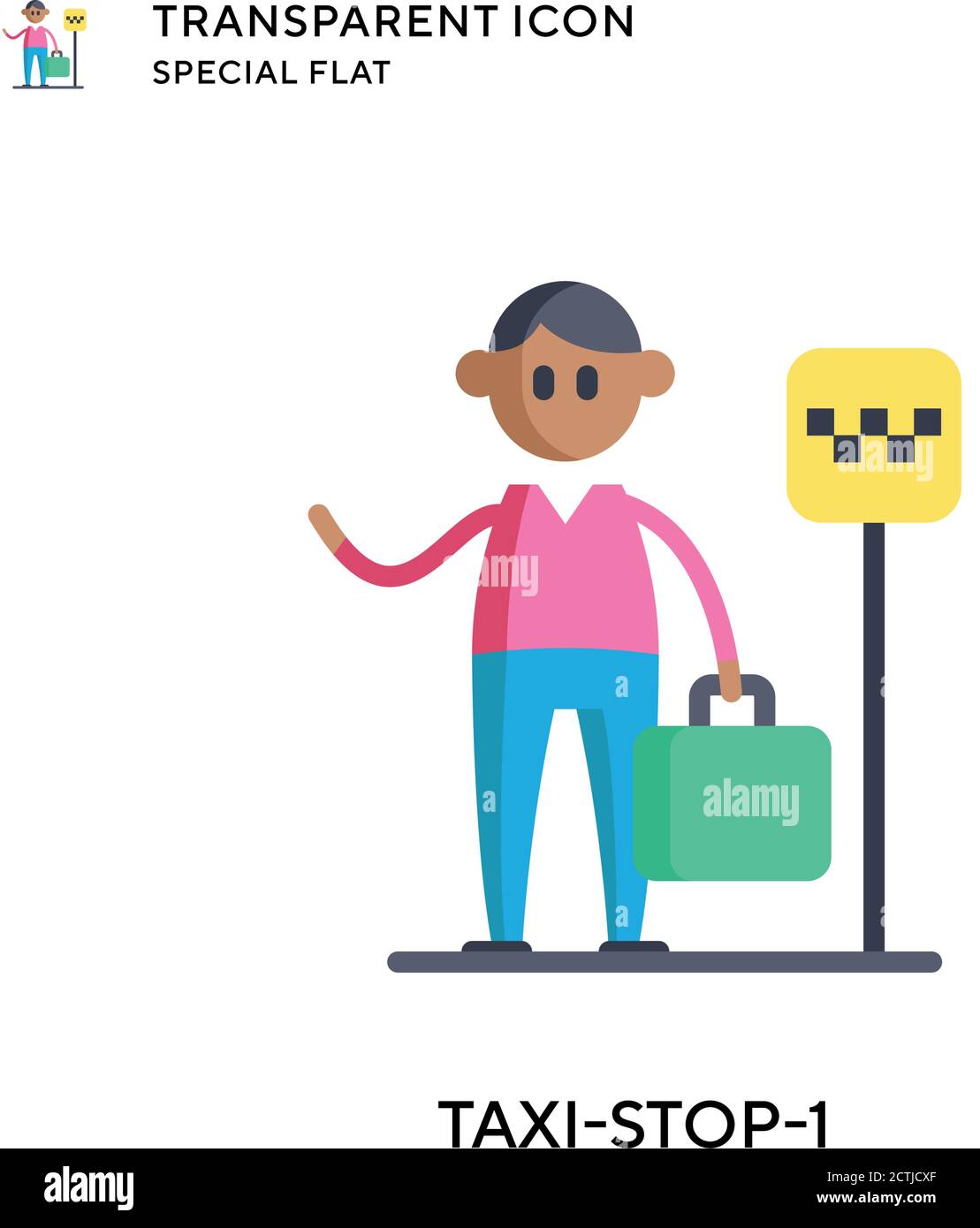 Taxi-stop-1 vector icon. Flat style illustration. EPS 10 vector Stock ...