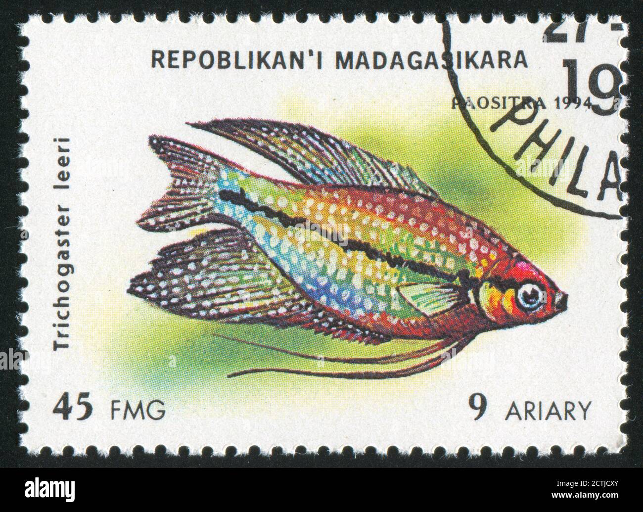 MADAGASCAR - CIRCA 1994: stamp printed by Madagascar, shows fish, circa ...