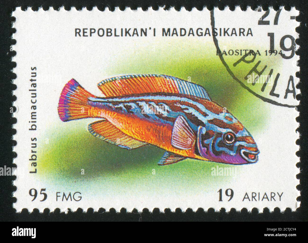 MADAGASCAR - CIRCA 1994: stamp printed by Madagascar, shows fish, circa ...
