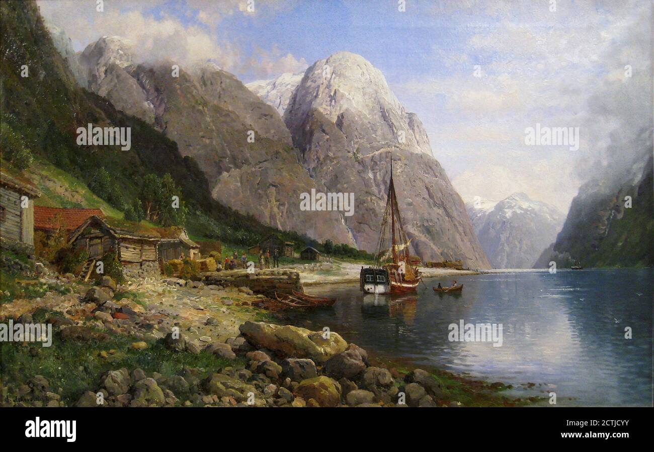 Askevold Anders Monsen - Ved Faergestedet 2 - Norwegian School - 19th ...