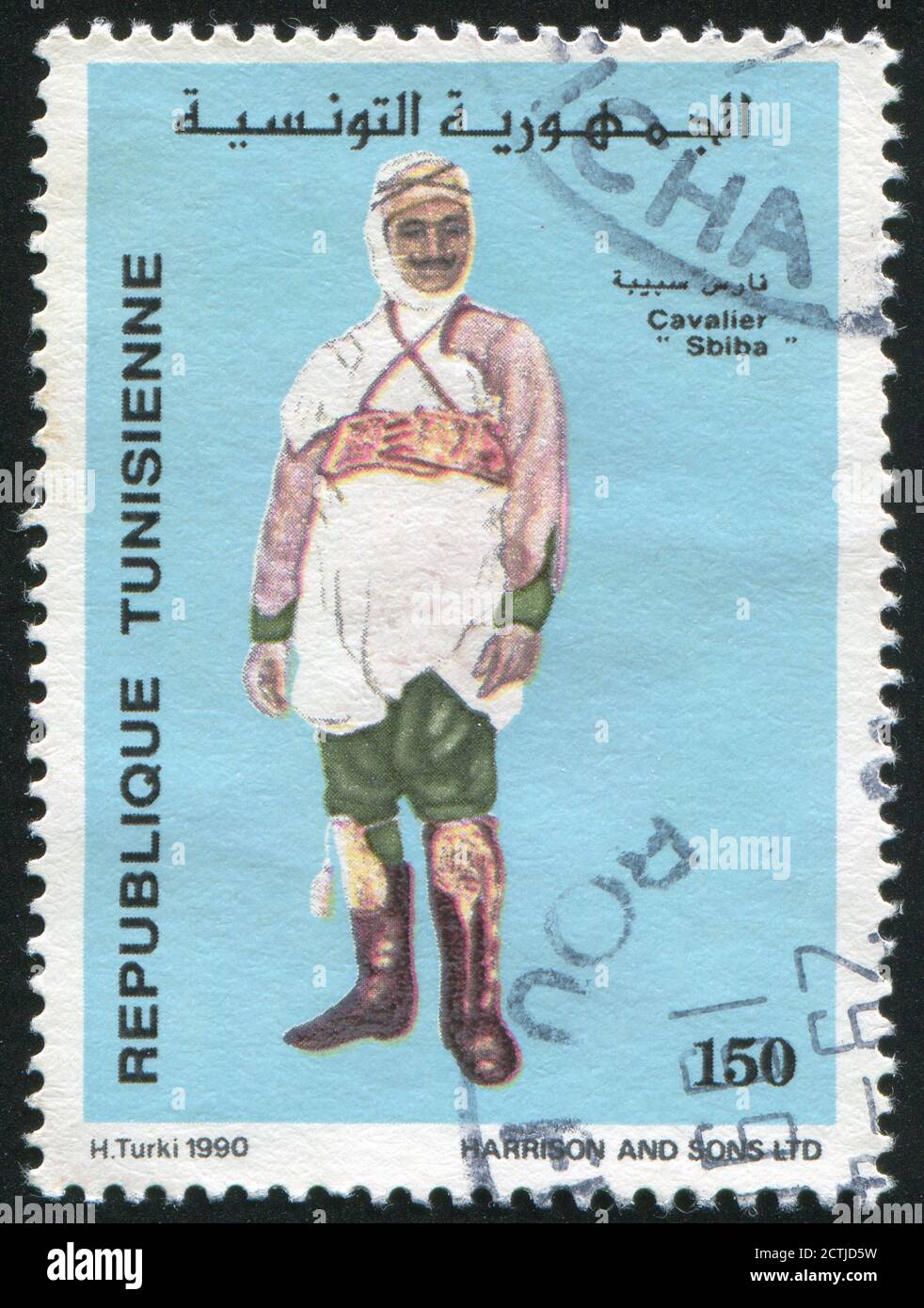 TUNISIA - CIRCA 1990: stamp printed by Tunisia, shows Traditional ...