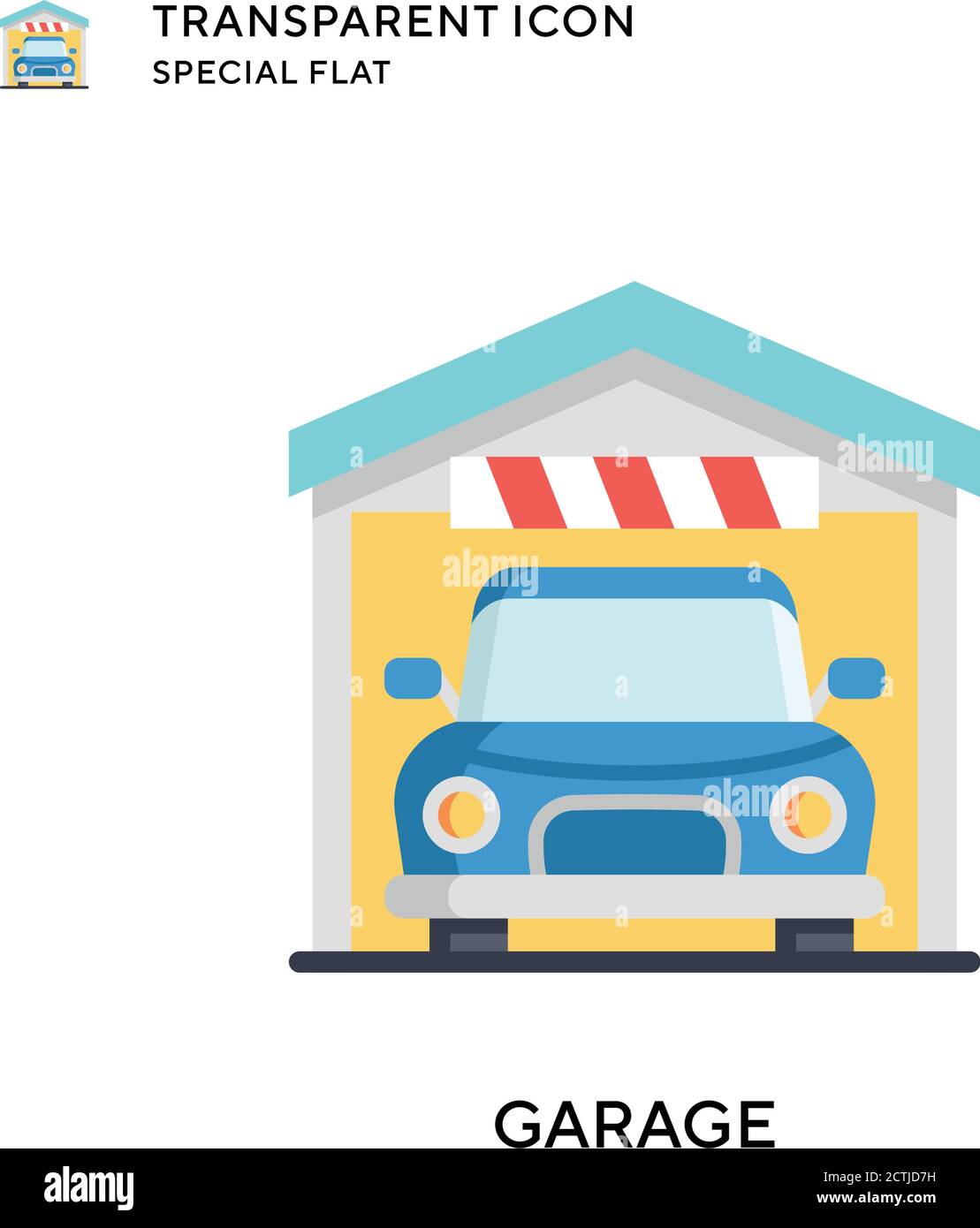 Garage vector icon. Flat style illustration. EPS 10 vector Stock Vector ...