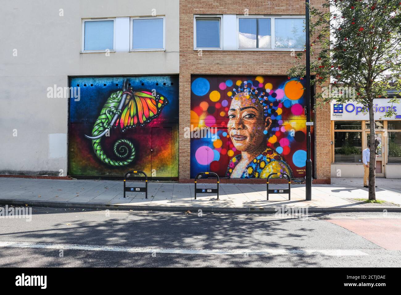 London, UK, 18 September 2020. London Mural Festival. Mural by Jimmy C ...