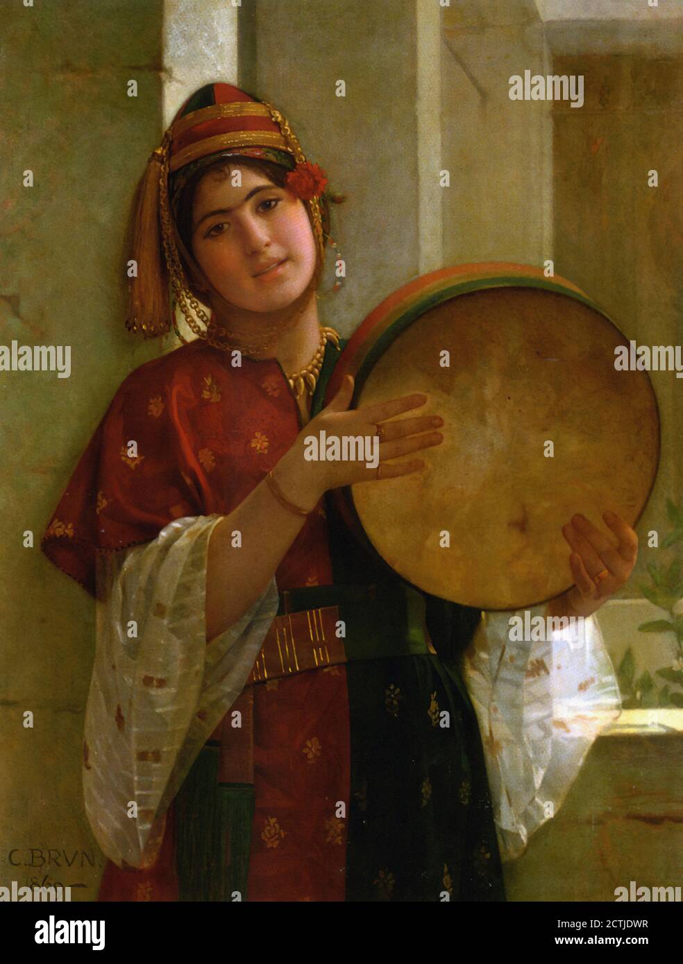 Brun Christen - a Young Turkish Woman - Norwegian School - 19th Century ...