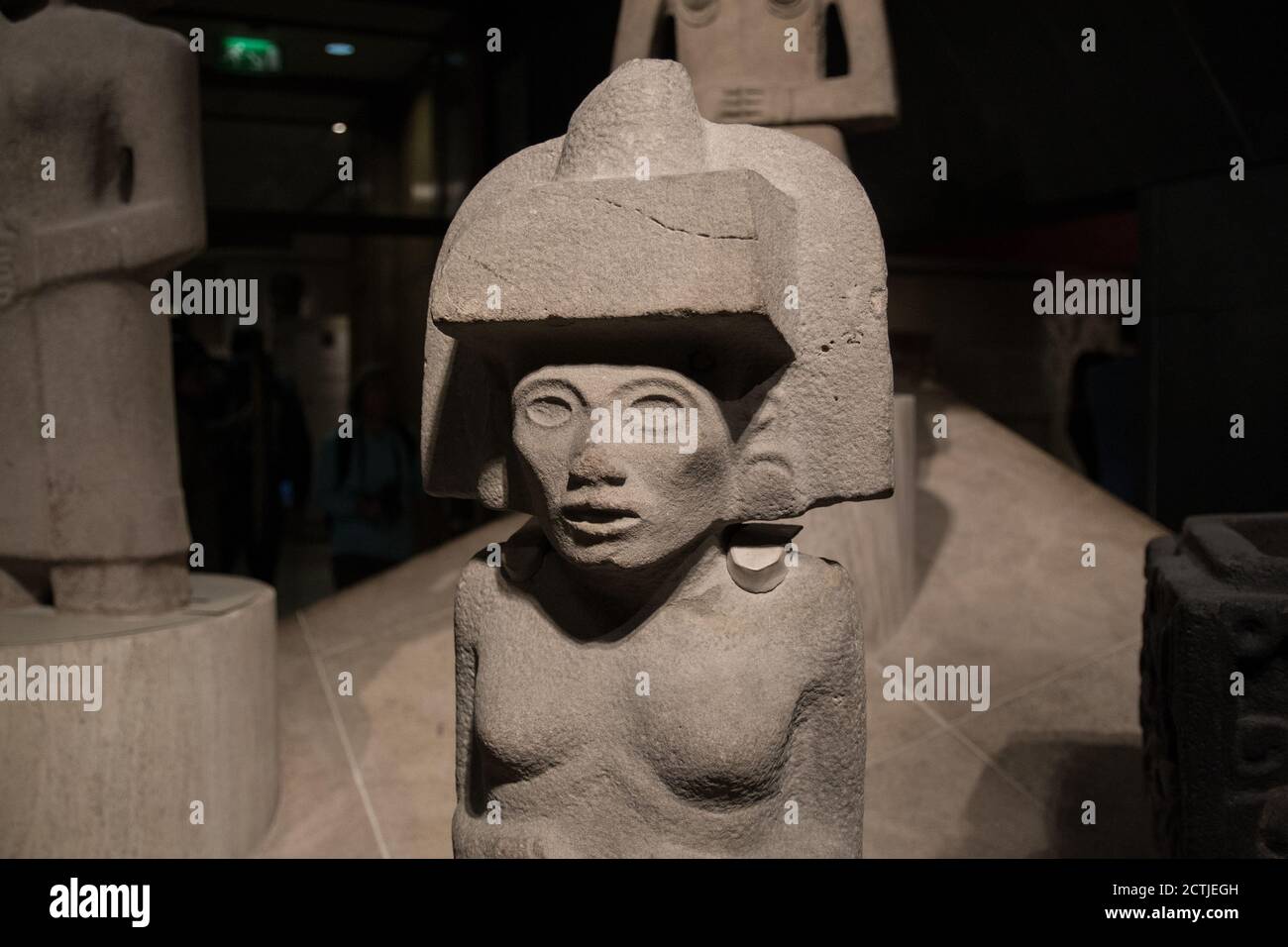 LONDON, UK, 27 APRIL 2018: Aztec Mexican stone sculpture of female ...
