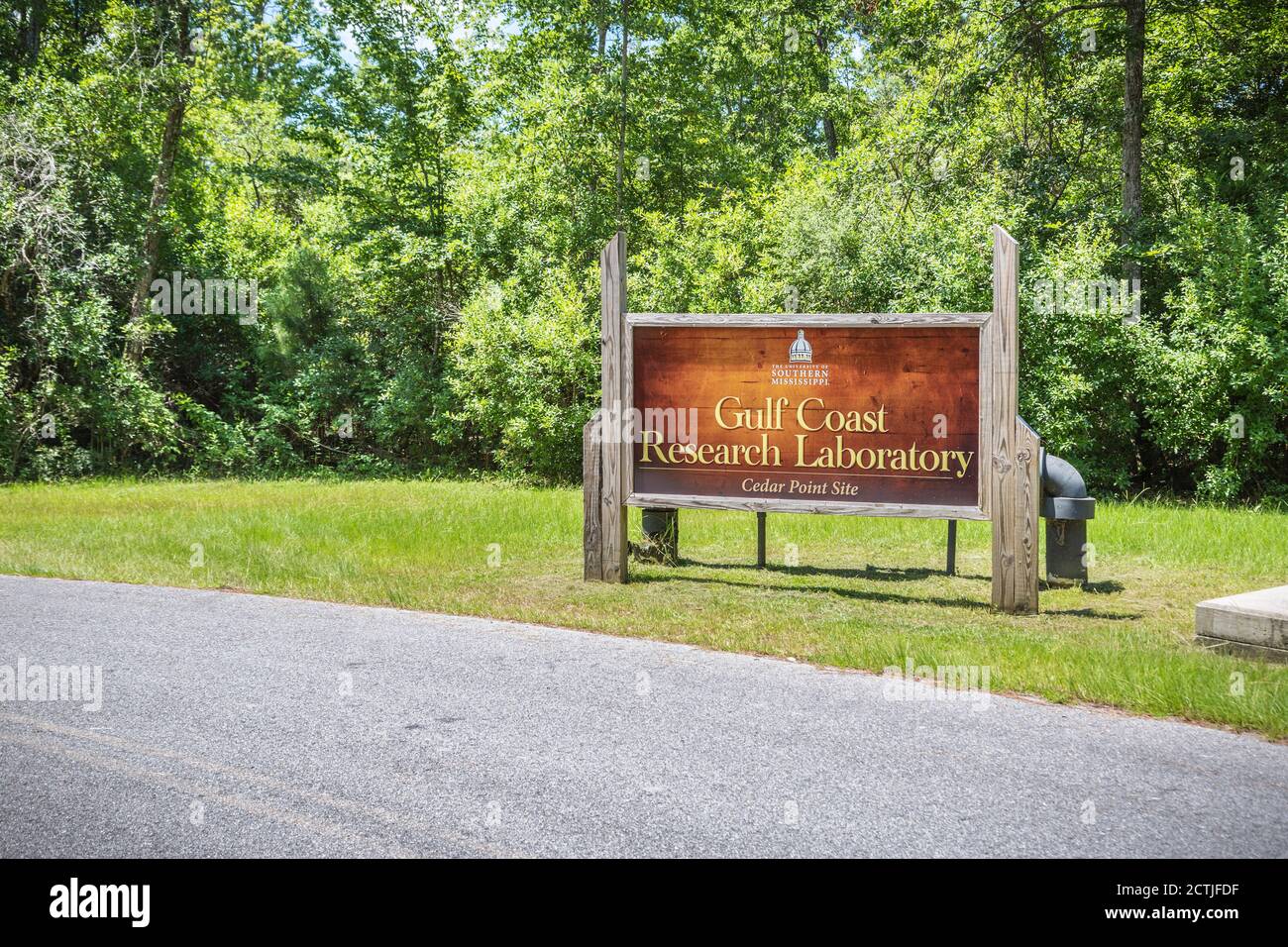 Sign at the Cedar Point Site of the Gulf Coast Research Laboratory in ...