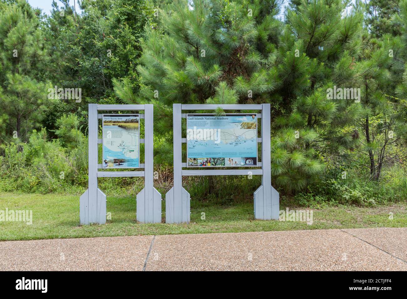 Map and directory at the Visitor Center at the Davis Bayou Area of the ...