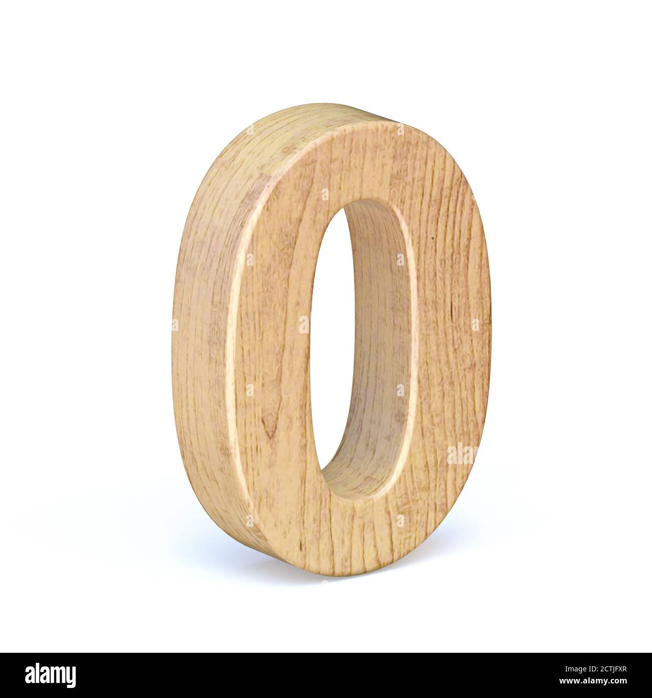 Rounded wooden font Number 0 ZERO 3D render illustration isolated on ...