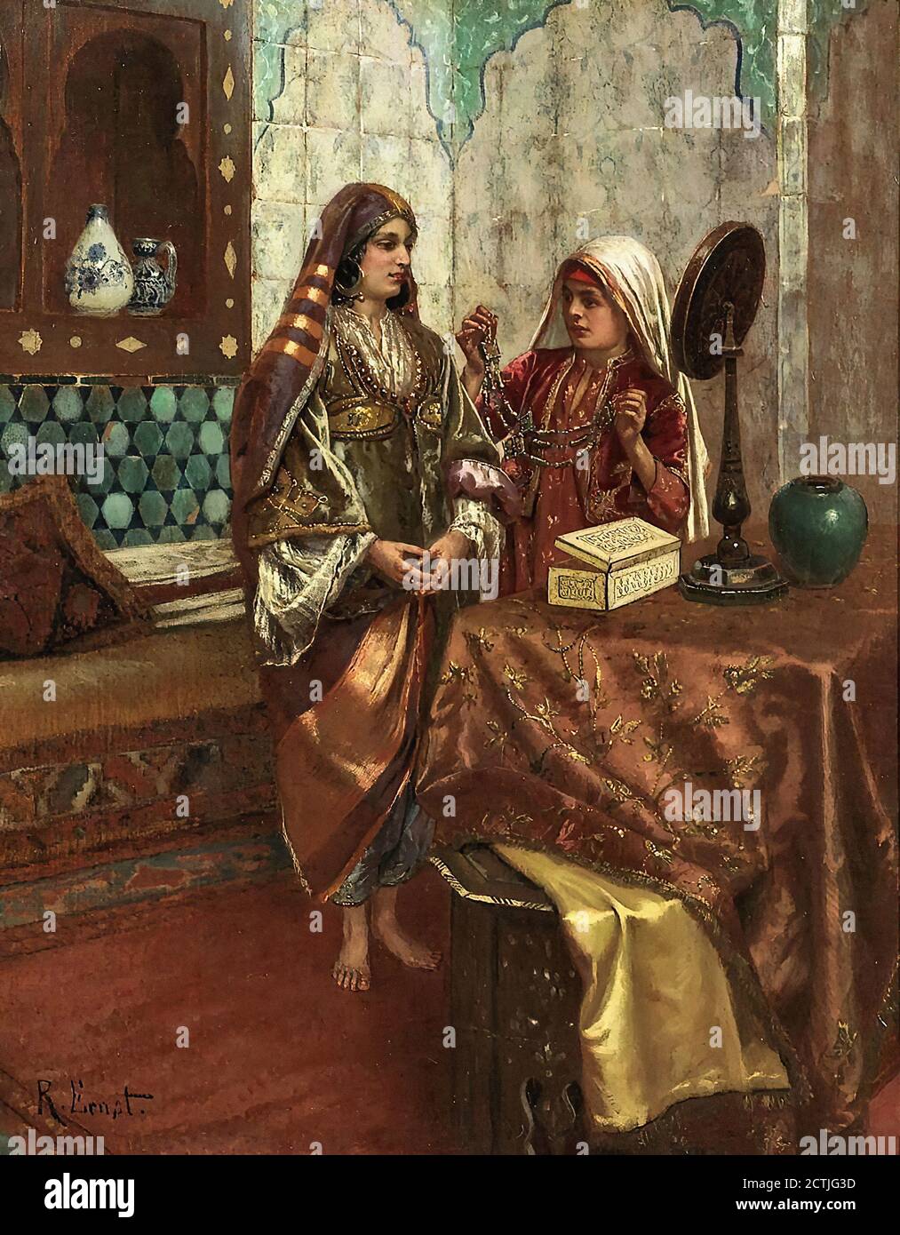 Ernst Rudolf - Adorning the Harem - Norwegian School - 19th Century ...