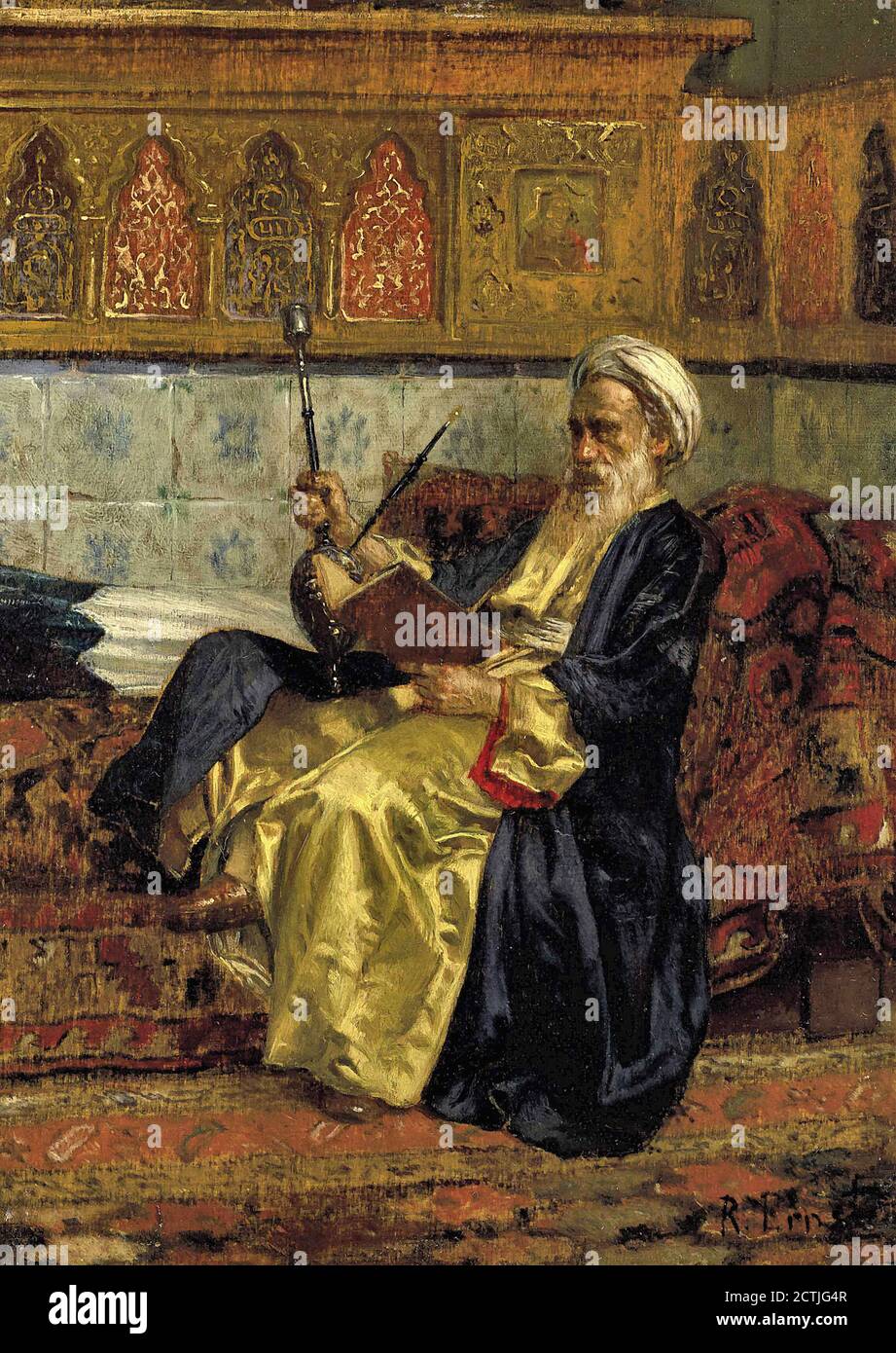 Ernst Rudolf - an Arab Scholar - Norwegian School - 19th Century Stock ...