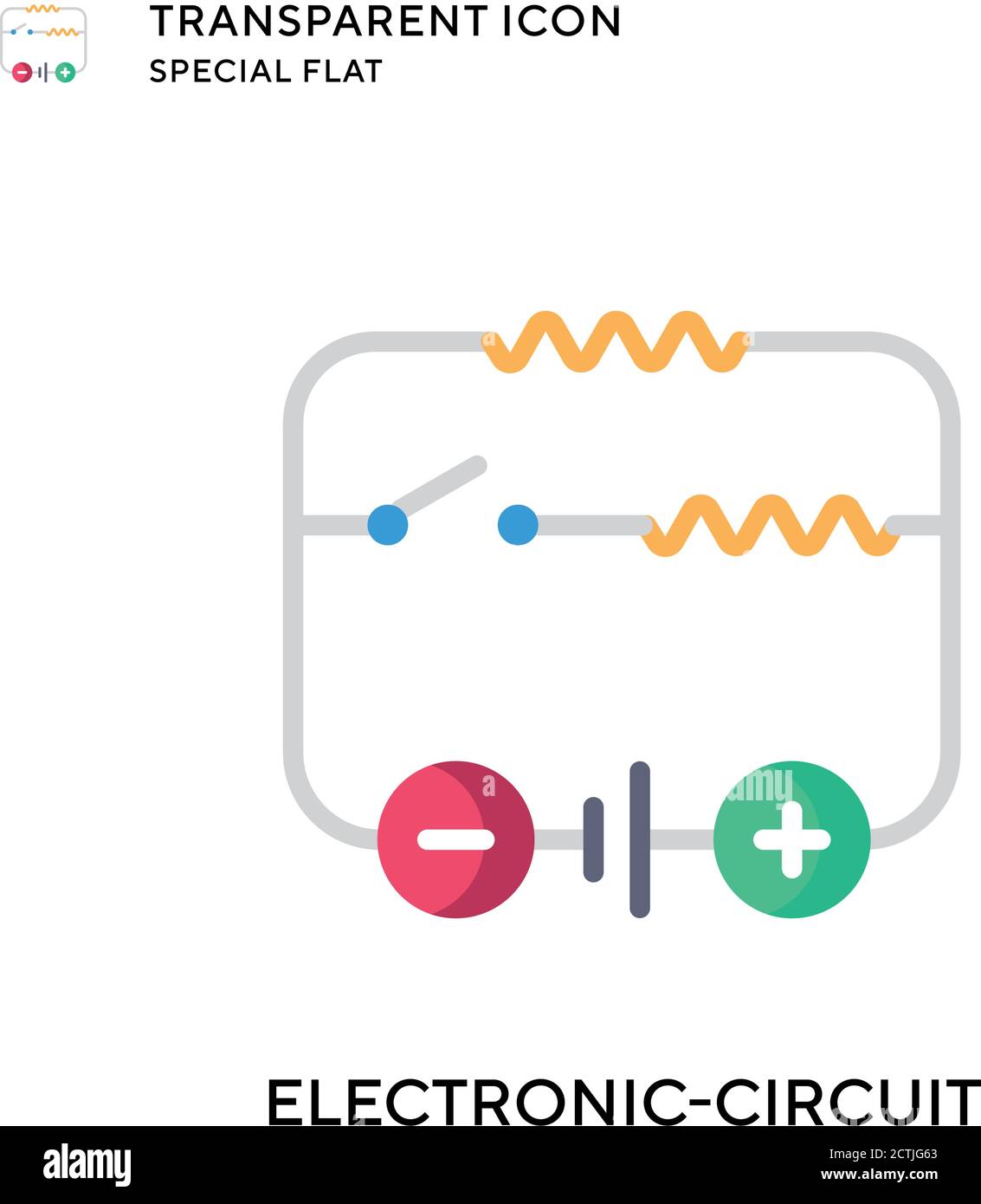 Electronic-circuit vector icon. Flat style illustration. EPS 10 vector ...