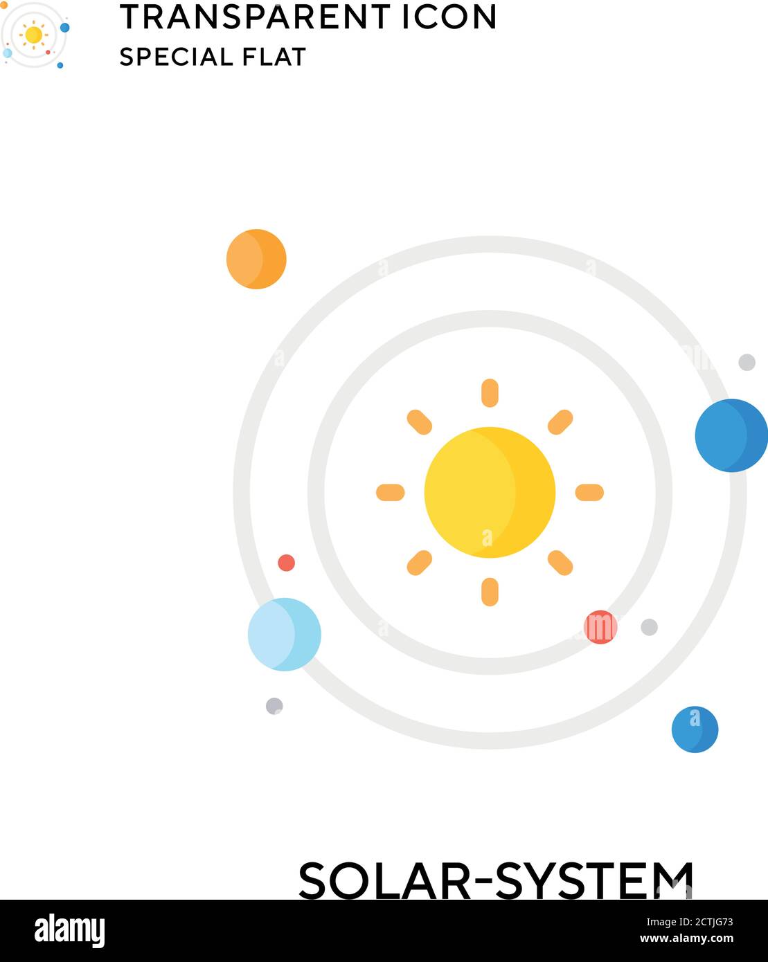 Solar-system vector icon. Flat style illustration. EPS 10 vector Stock ...