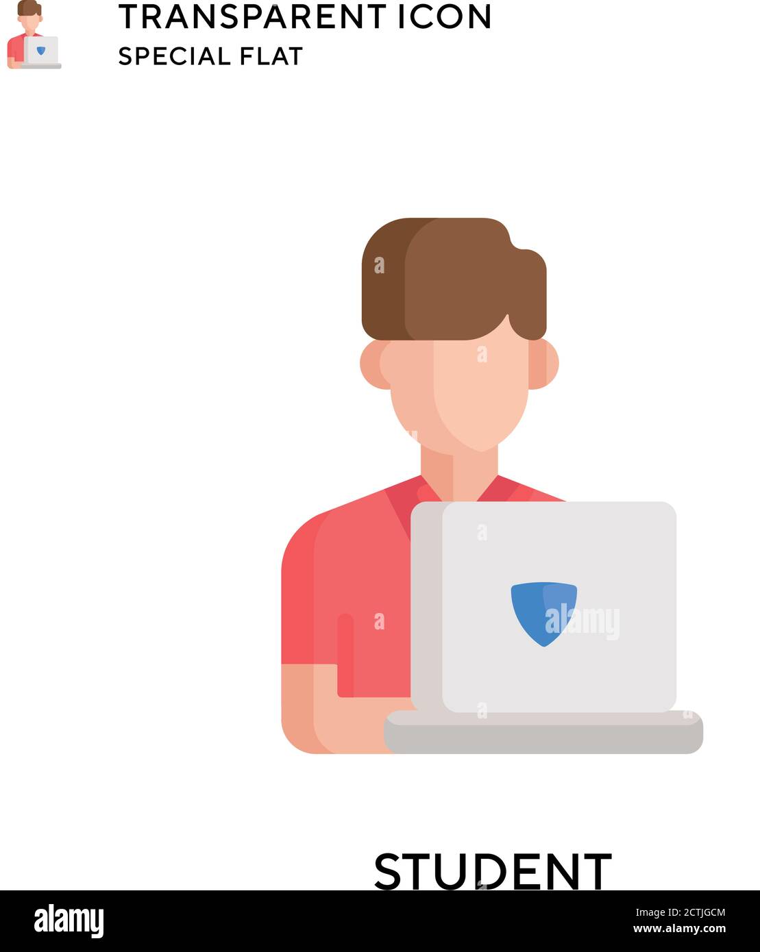 Student vector icon. Flat style illustration. EPS 10 vector Stock ...