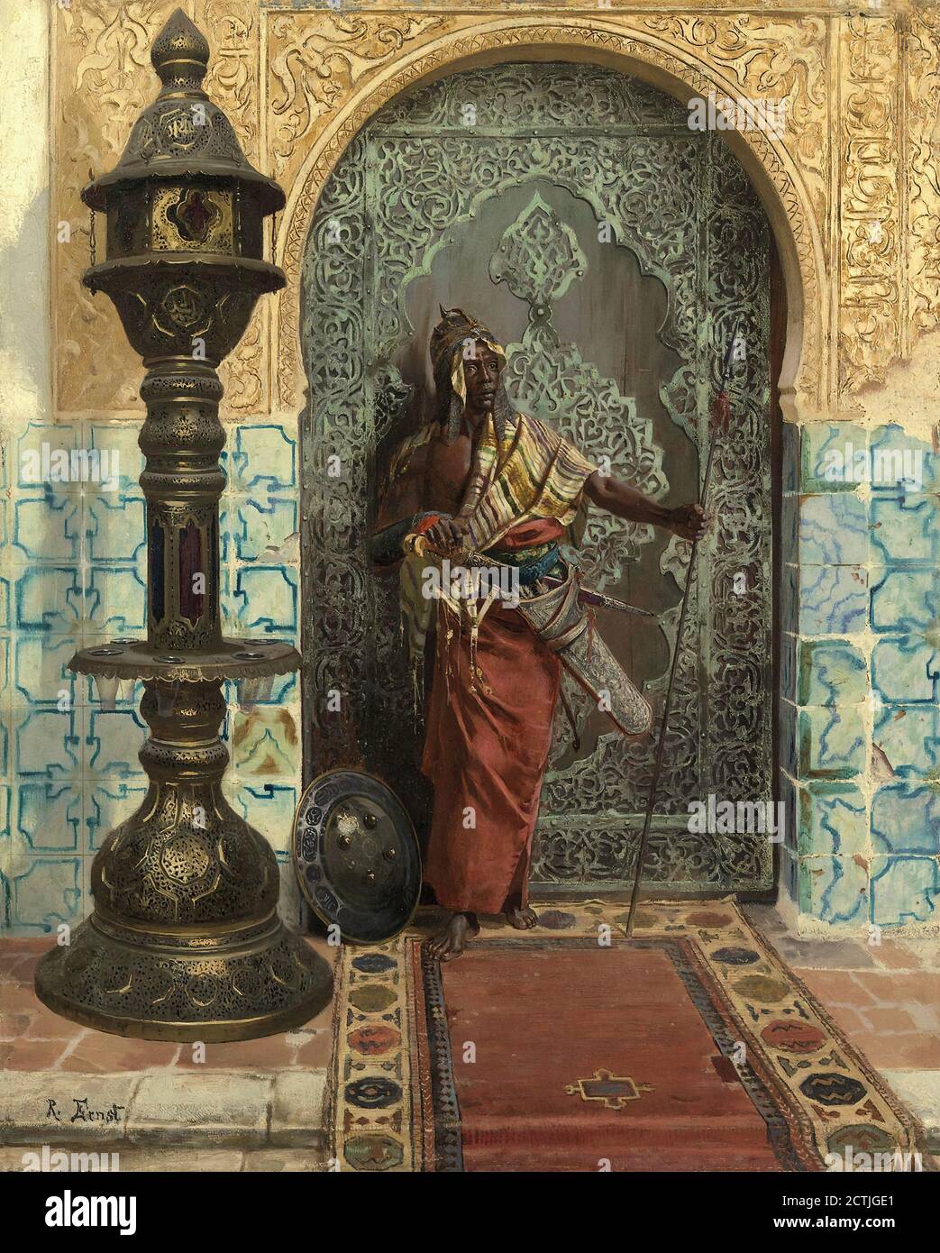 Ernst Rudolf - Nubian Guard - Norwegian School - 19th Century Stock ...