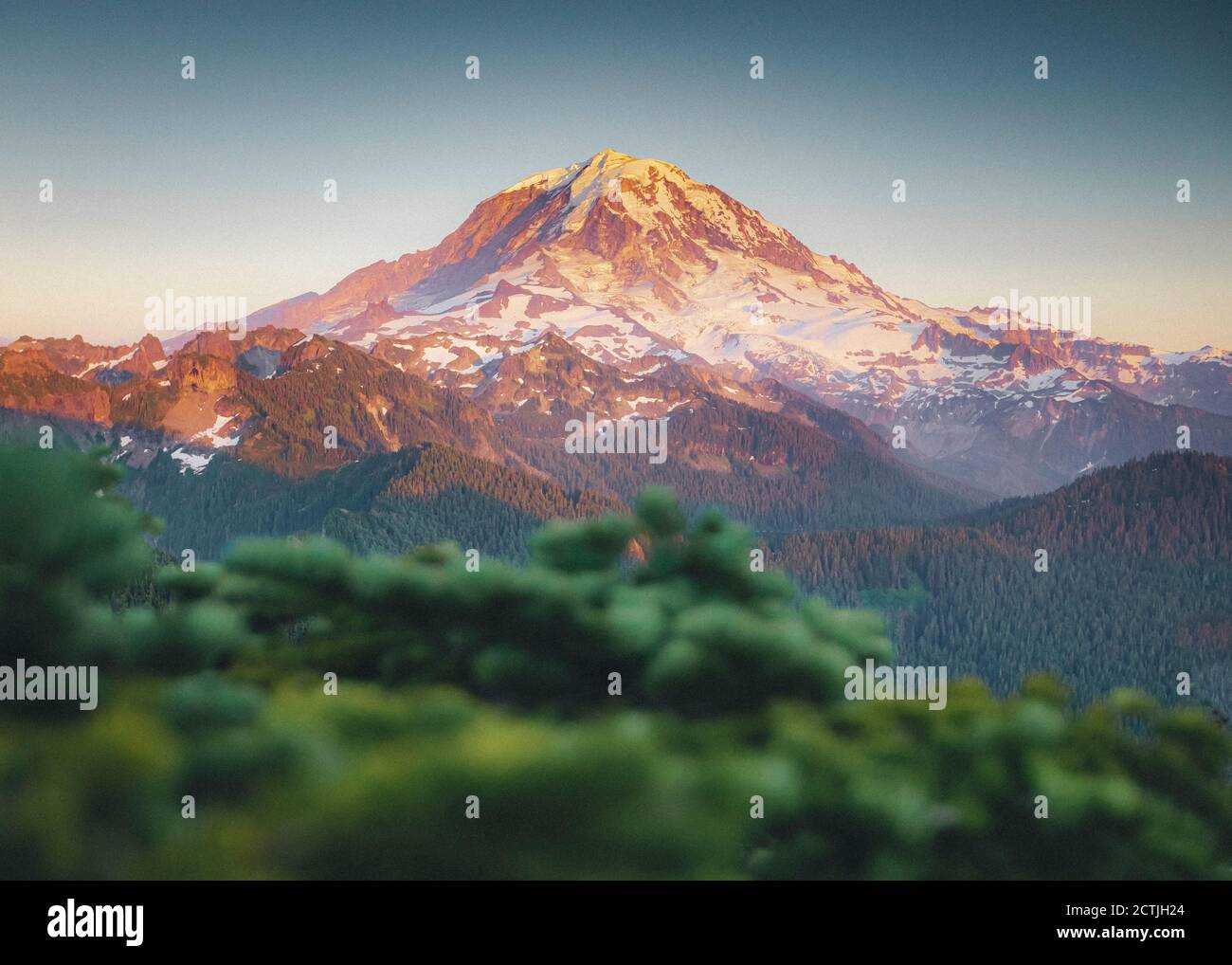 Beautiful mt. Rainier from the top of Tolmie Peak, USA Stock Photo - Alamy
