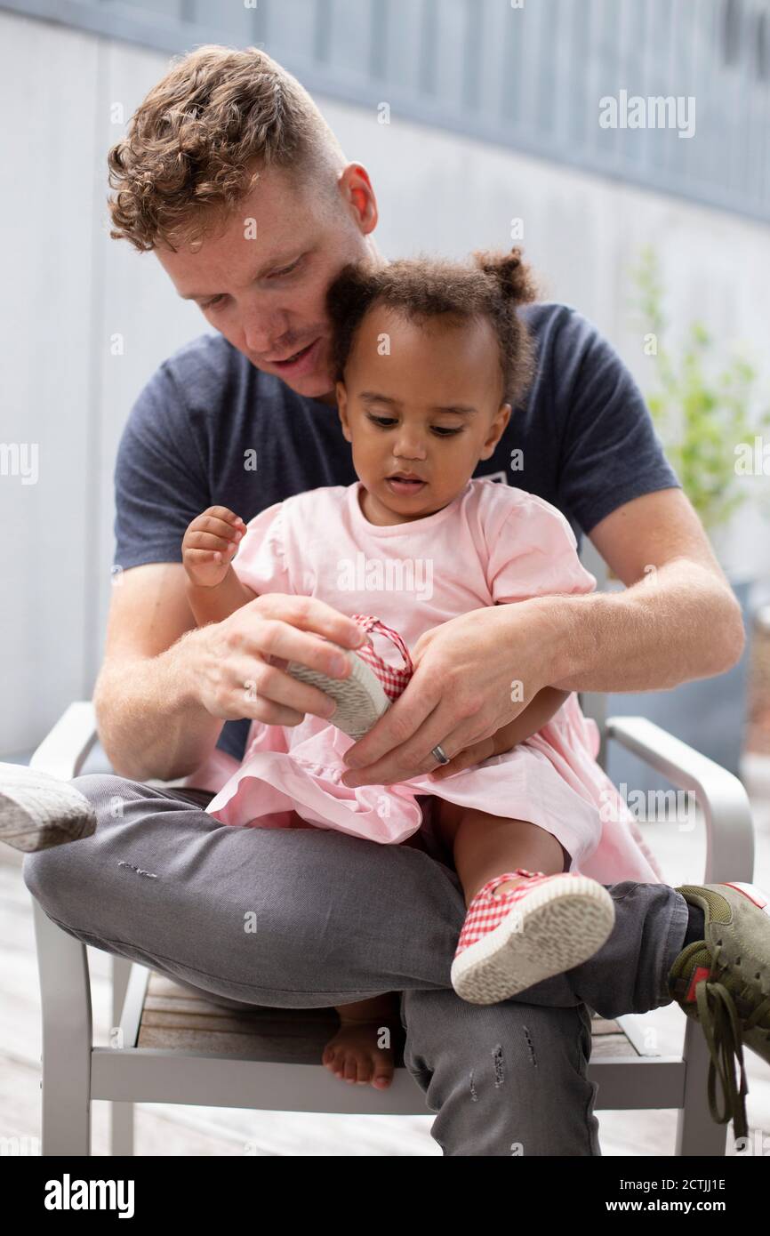 Biracial White Father Baby