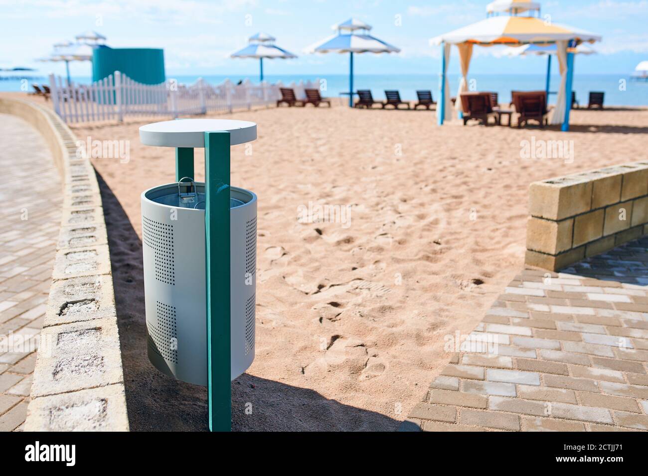 Stationary iron tank for waste. Maintaining cleanliness in the ...