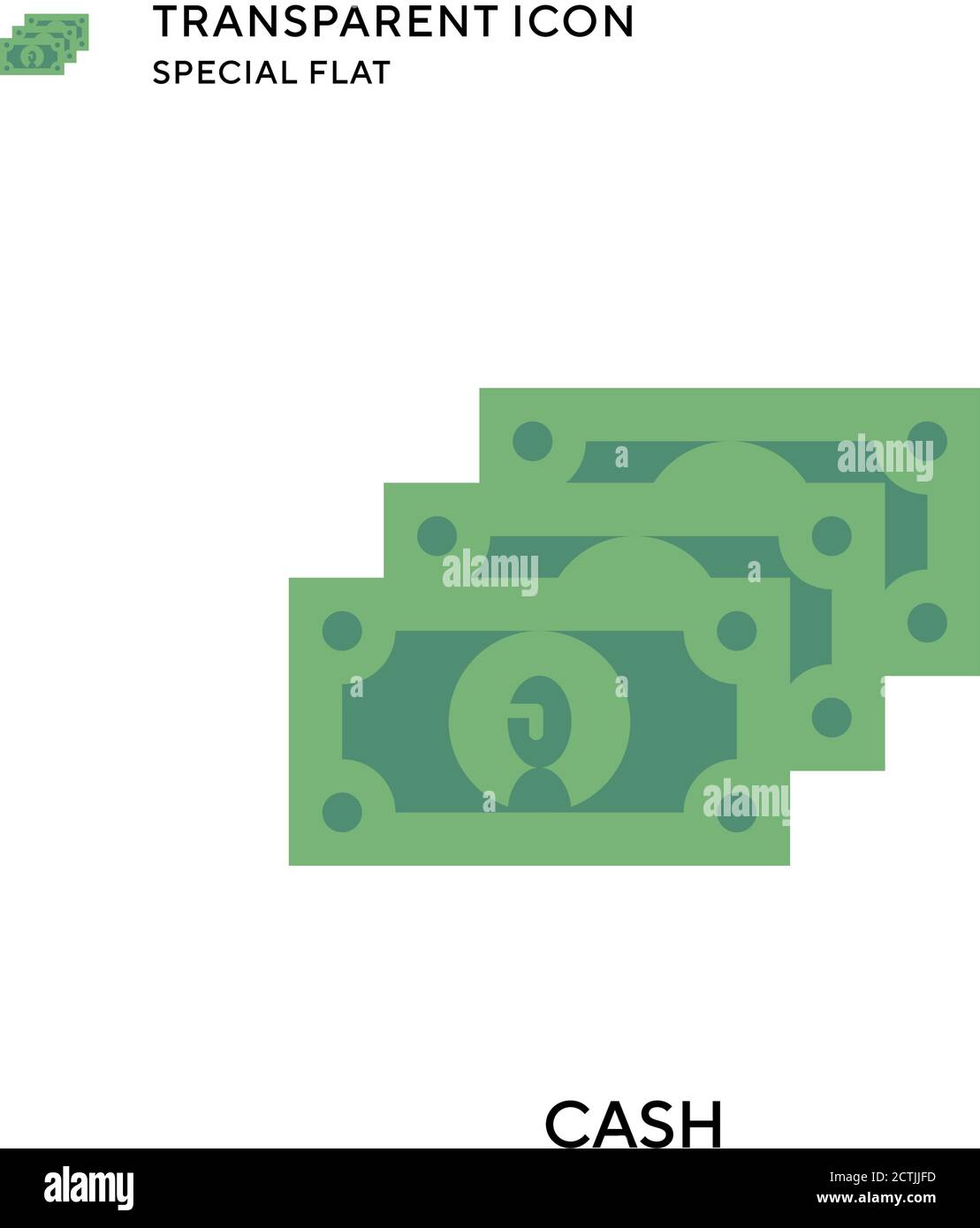 Cash vector icon. Flat style illustration. EPS 10 vector Stock Vector ...