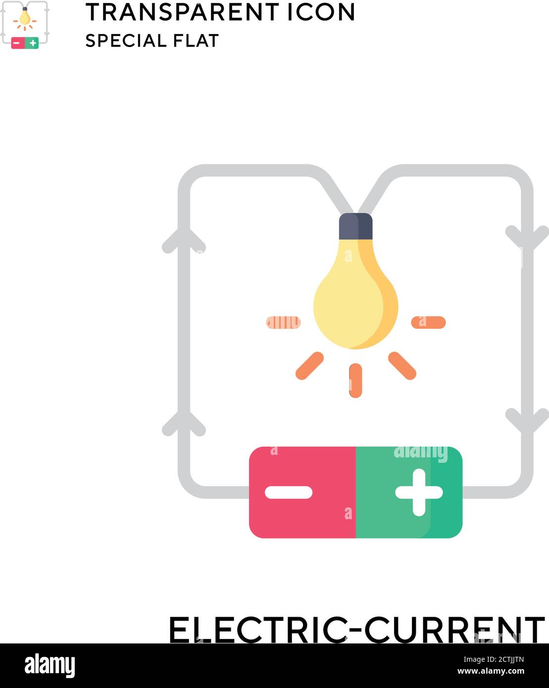 Electric-current vector icon. Flat style illustration. EPS 10 vector ...