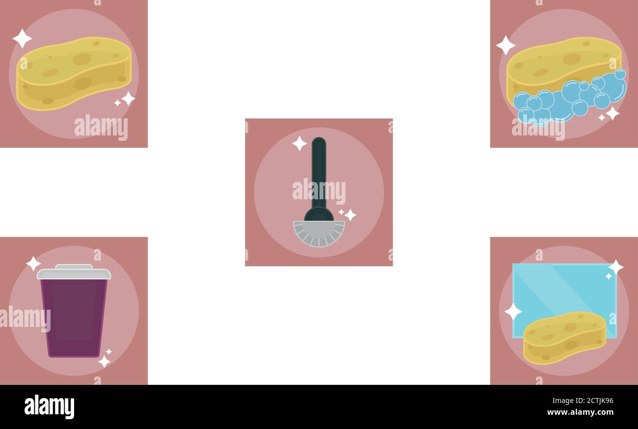 Set of cleaning products icons - Vector illustration Stock Vector Image ...