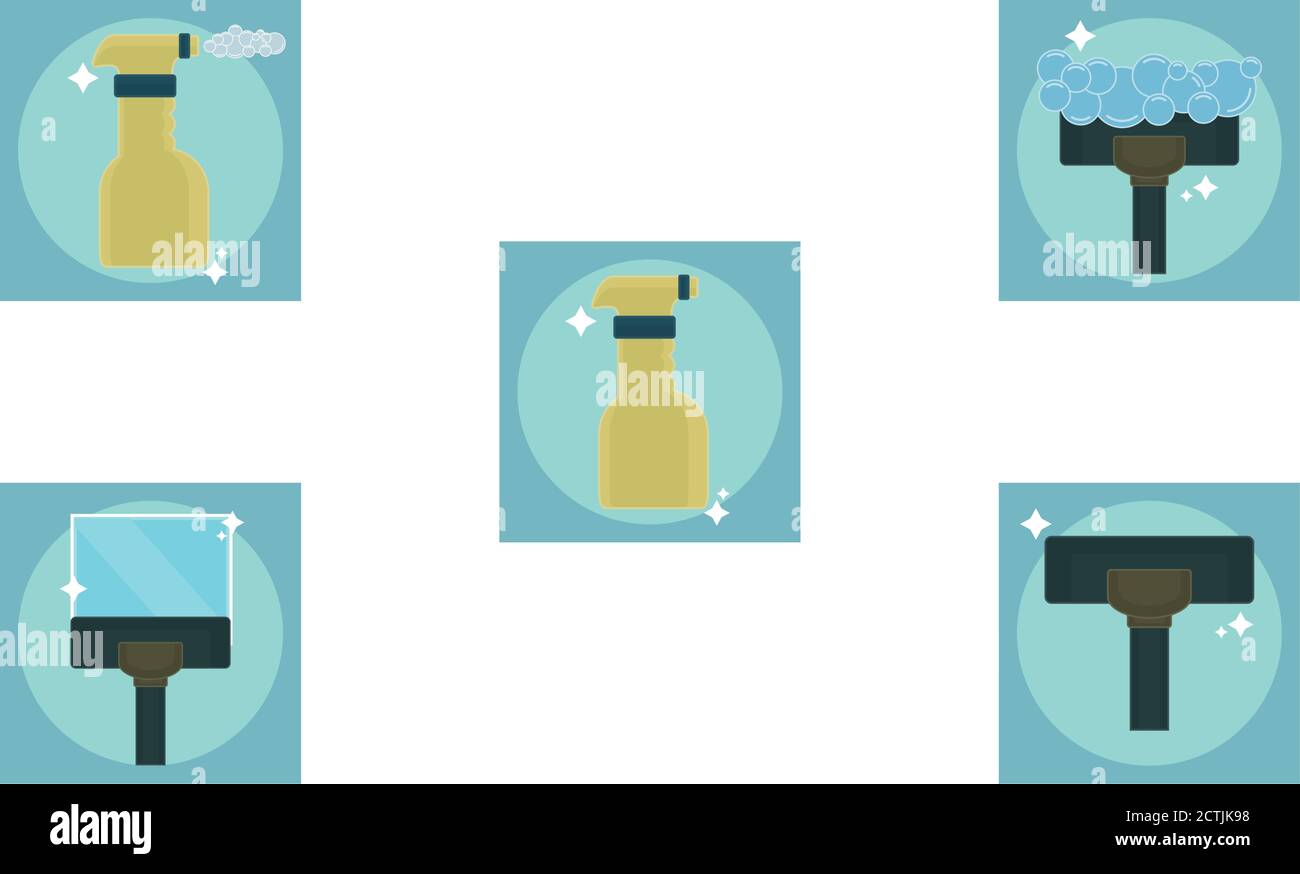 Set of cleaning products icons - Vector illustration Stock Vector Image ...
