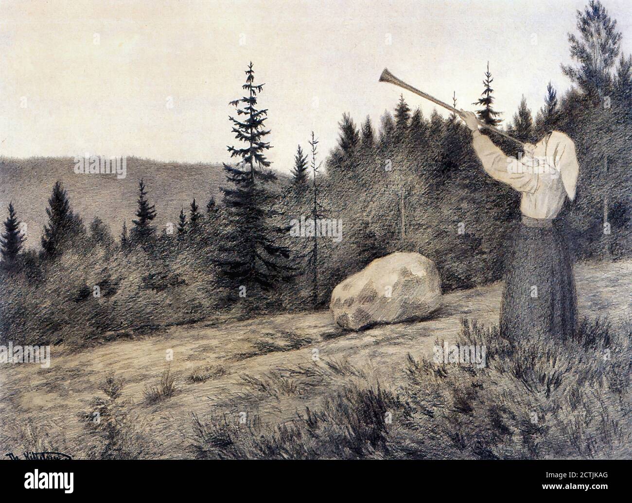 Kittelsen Theodor - up in the Hills a Clarion Call Rings out ...