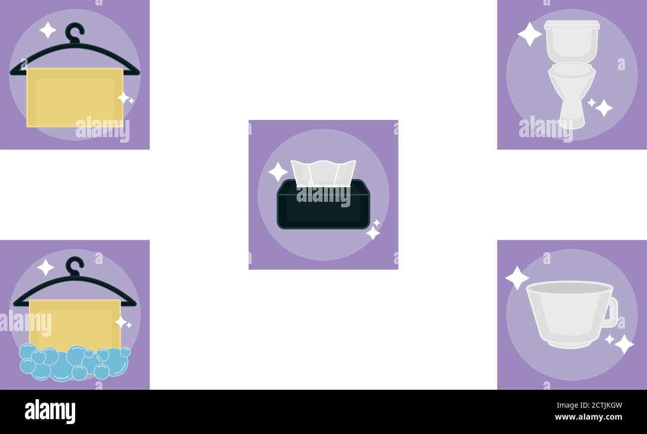 Set of cleaning products icons - Vector illustration Stock Vector Image ...