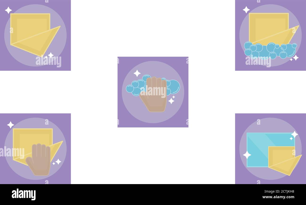 Set of cleaning products icons - Vector illustration Stock Vector Image ...