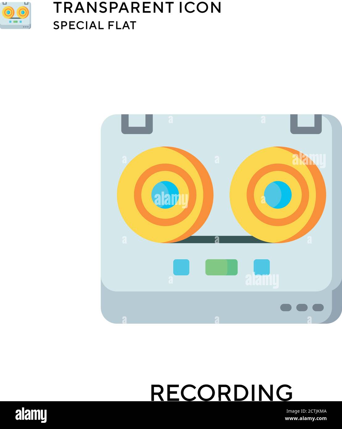 Recording vector icon. Flat style illustration. EPS 10 vector Stock ...