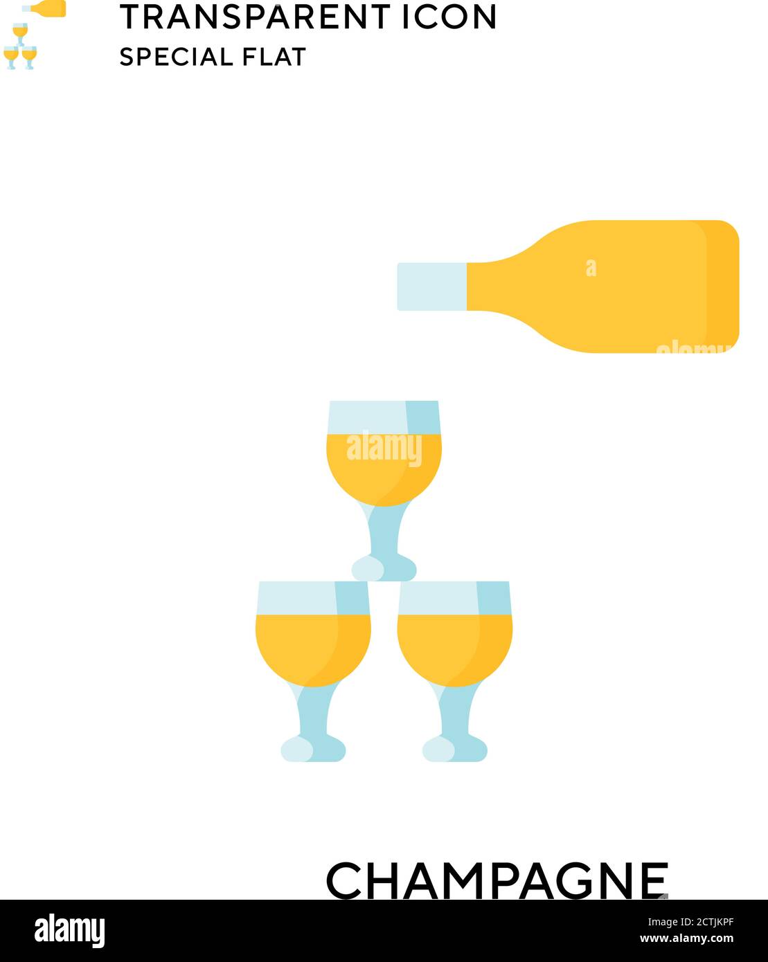 Champagne vector icon. Flat style illustration. EPS 10 vector Stock ...