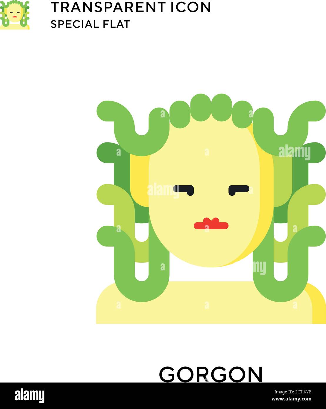 Gorgon vector icon. Flat style illustration. EPS 10 vector Stock Vector ...