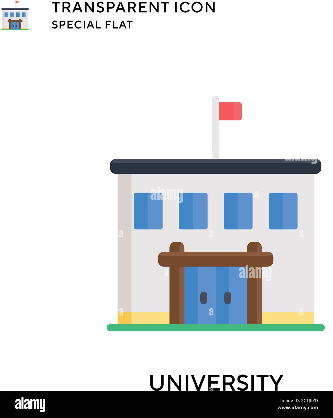 University vector icon. Flat style illustration. EPS 10 vector Stock ...