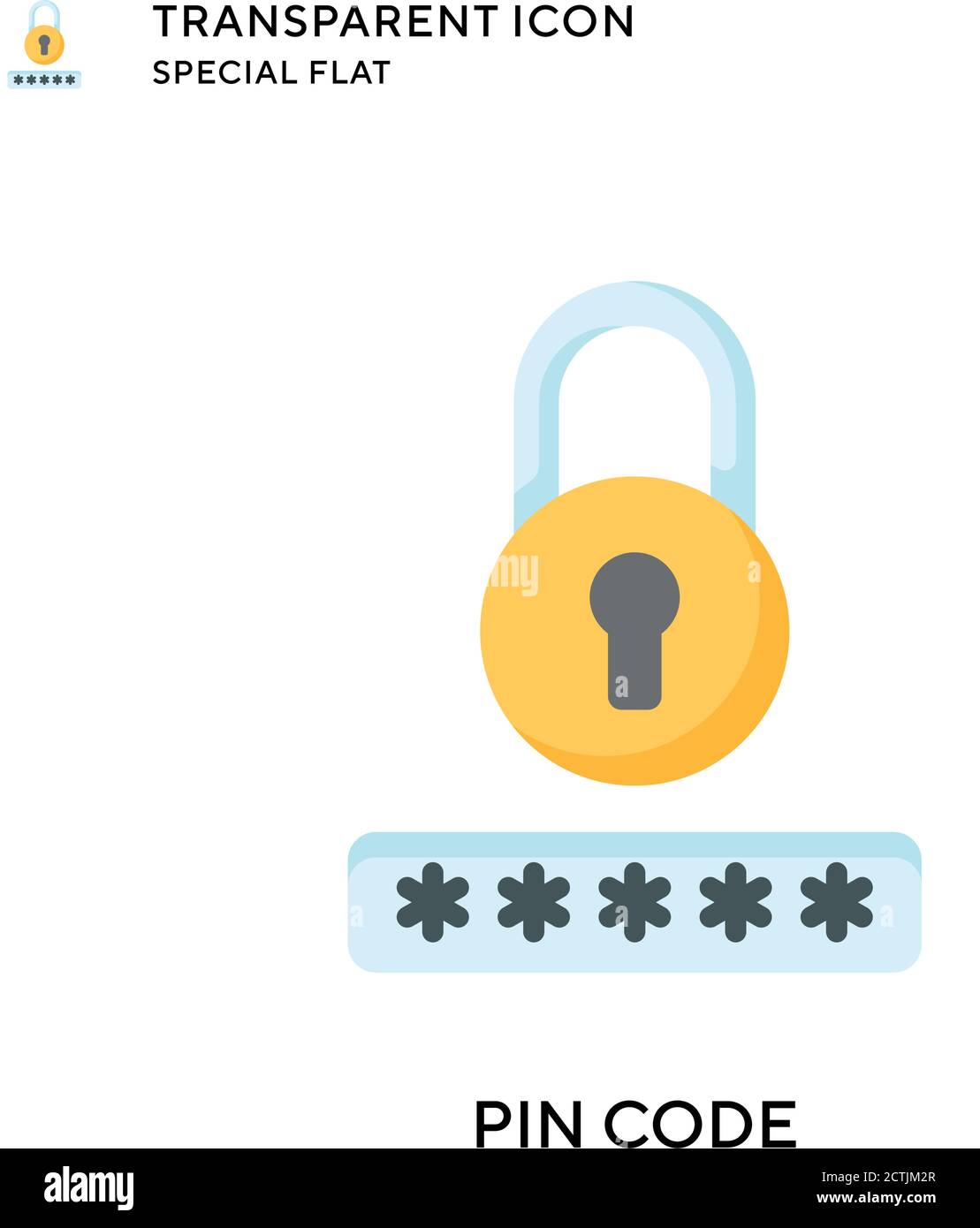 Pin code vector icon. Flat style illustration. EPS 10 vector Stock ...