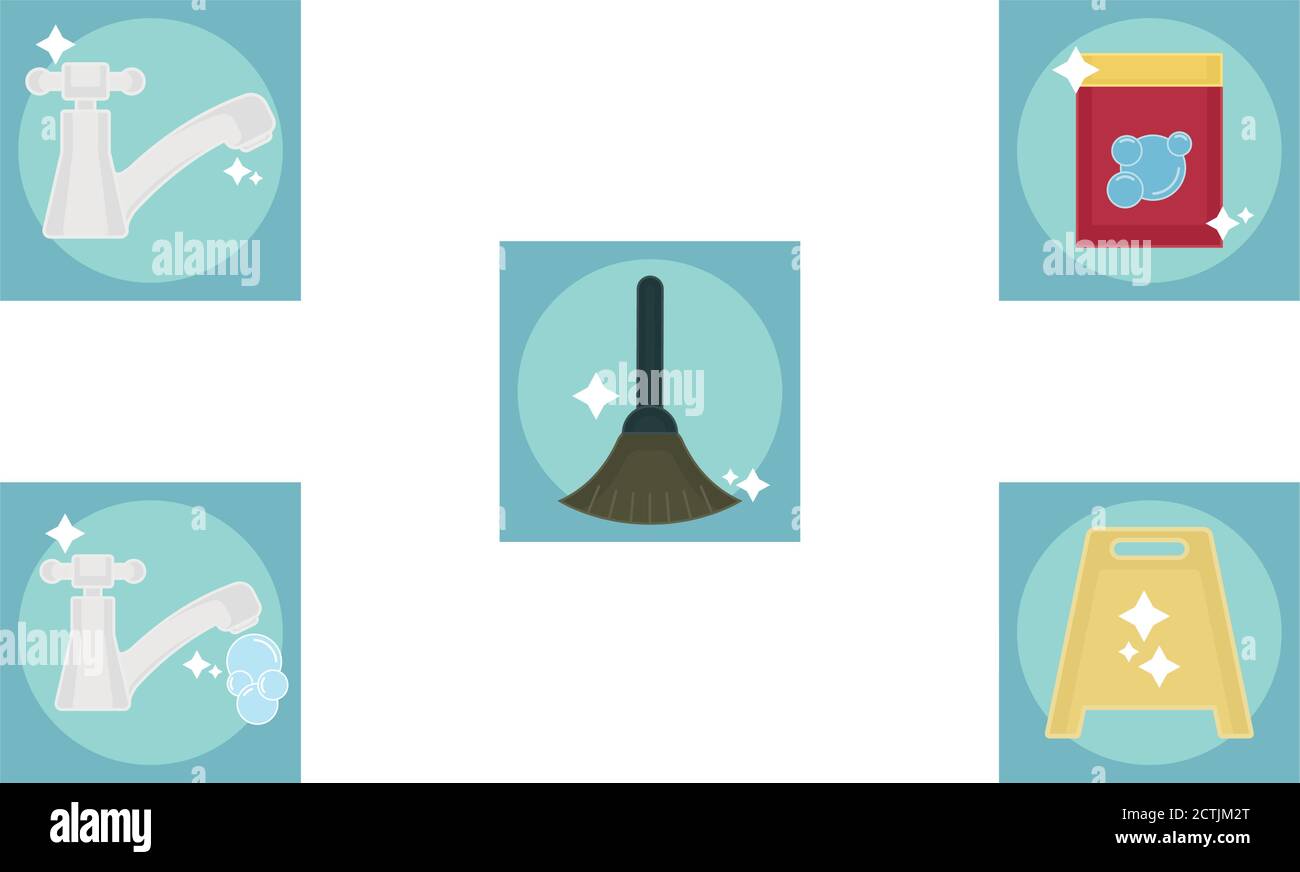 Set of cleaning products icons - Vector illustration Stock Vector Image ...