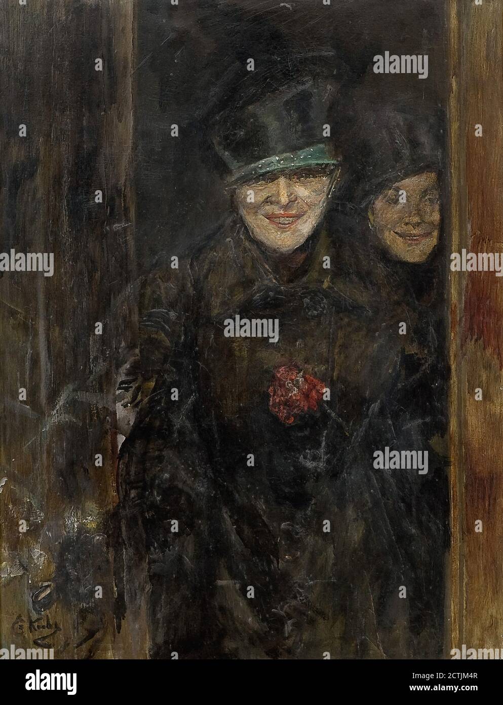 Krohg Christian - Two Women in a Doorway - Norwegian School - 19th ...