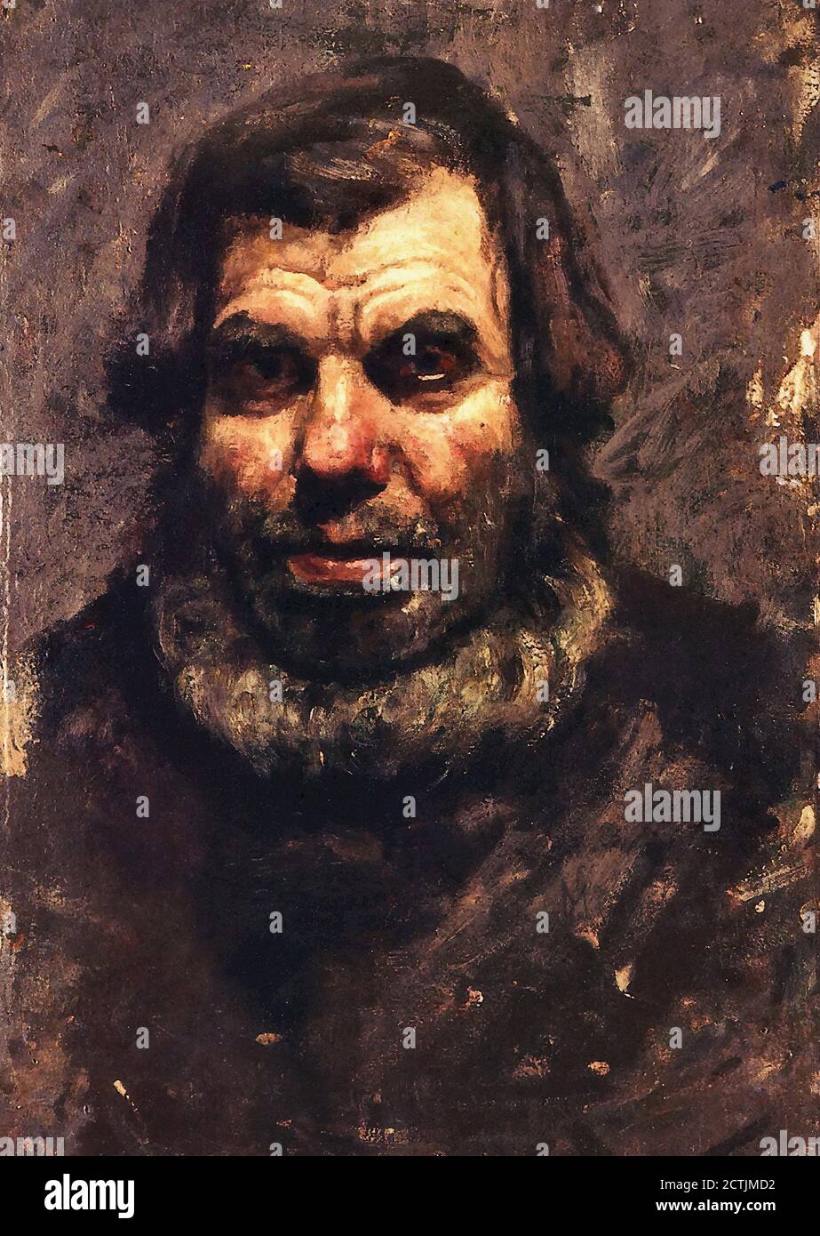Munch Edvard - Head of an Old Man with Beard - Norwegian School - 19th ...