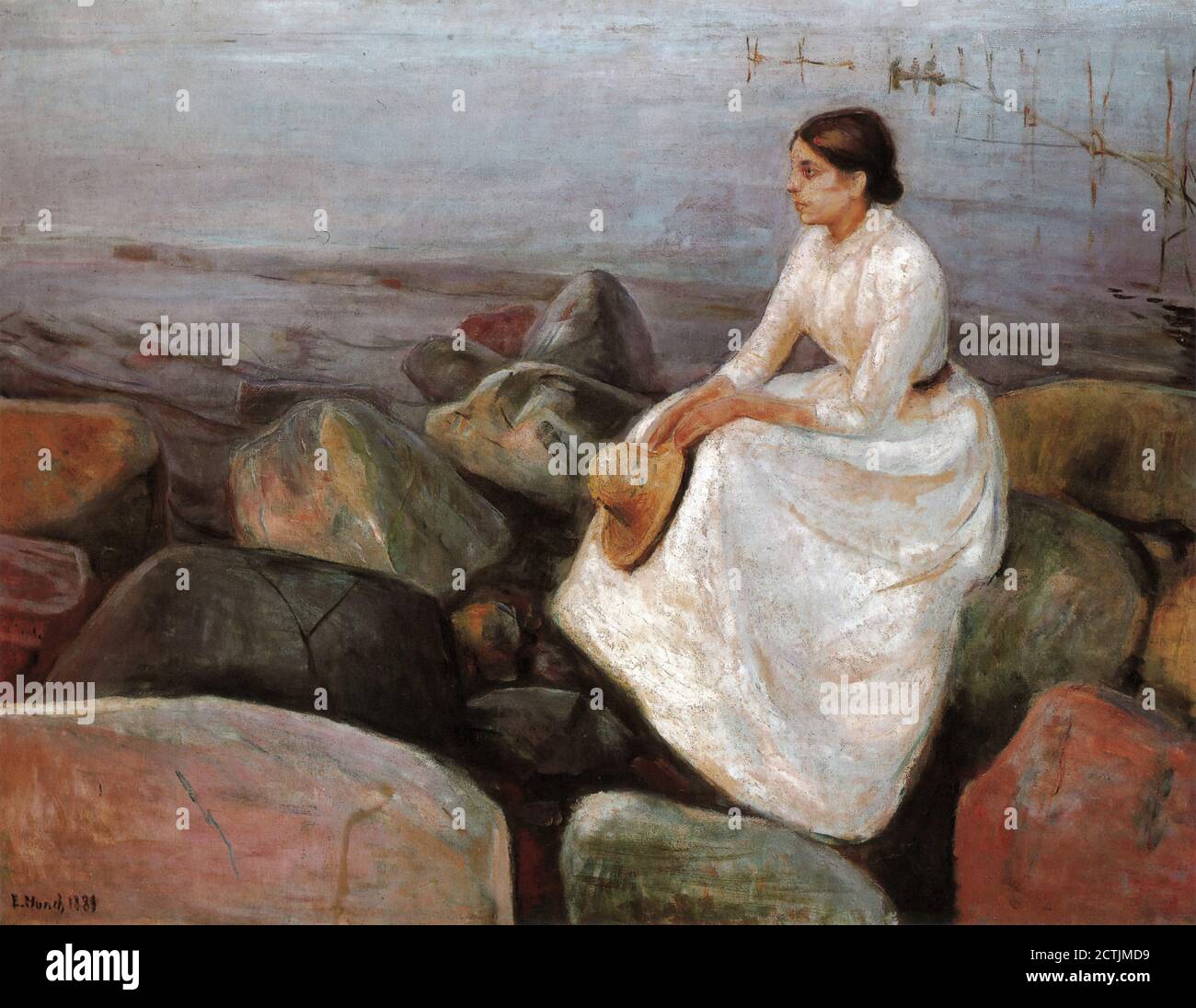 Edvard munch summer night inger on the beach hi-res stock photography ...